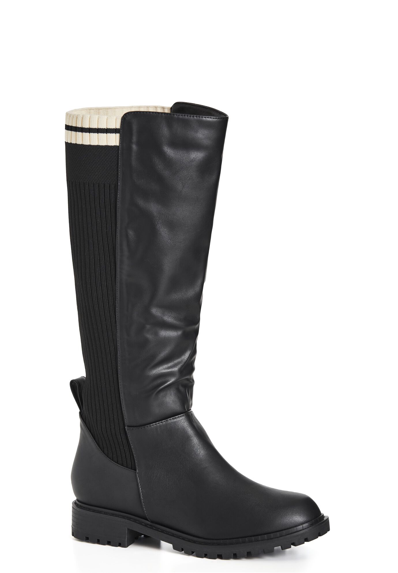 WIDE FIT Elise Knee Boot - black | Catherines