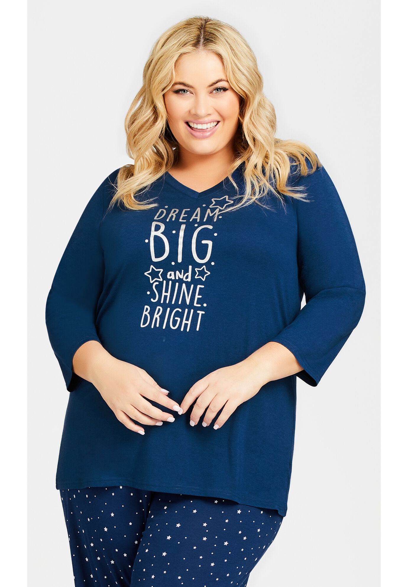 3/4 Sleeve Dream Big Sleep Top | Catherines