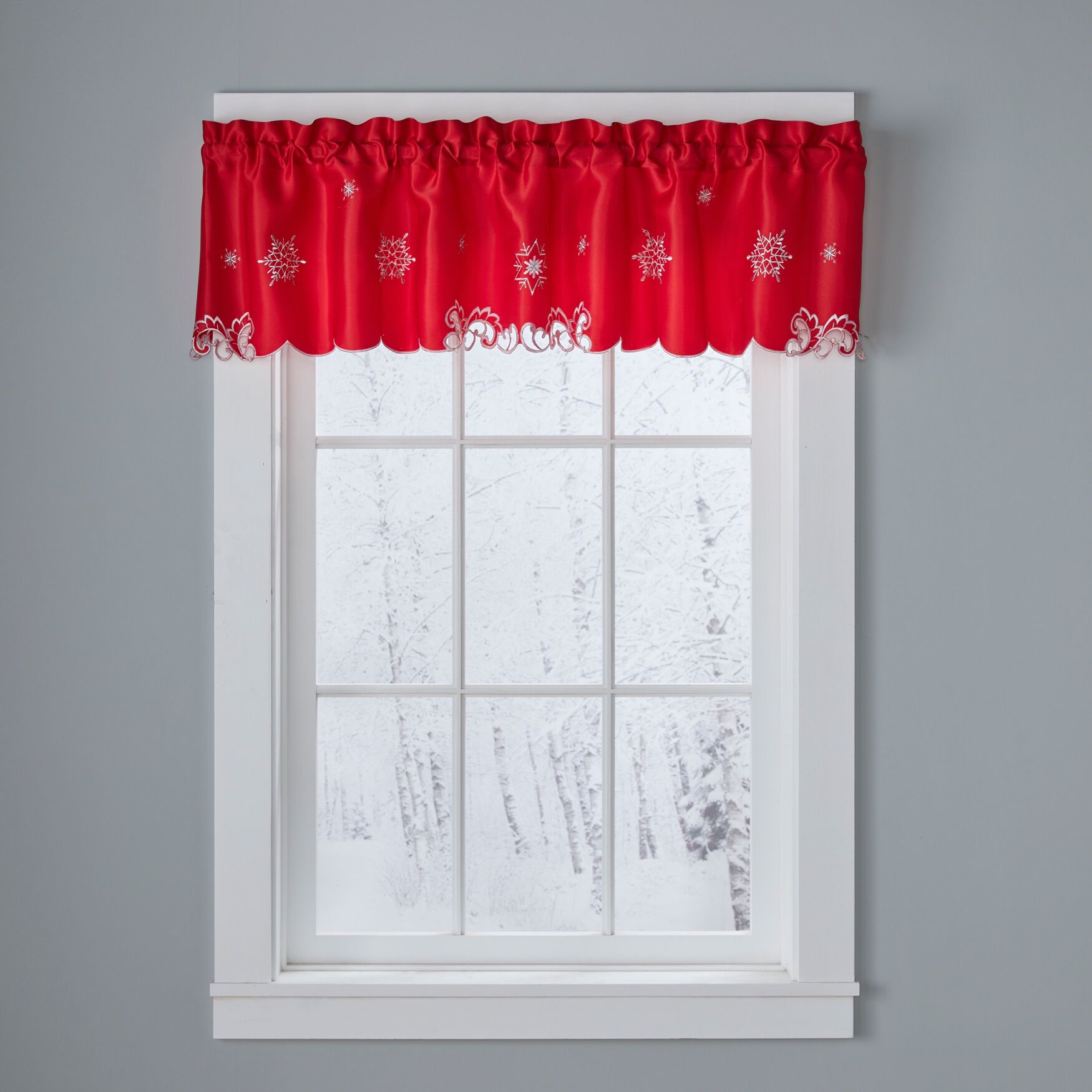 Festive Wintertime Valance - Brighten Your Window | Catherines