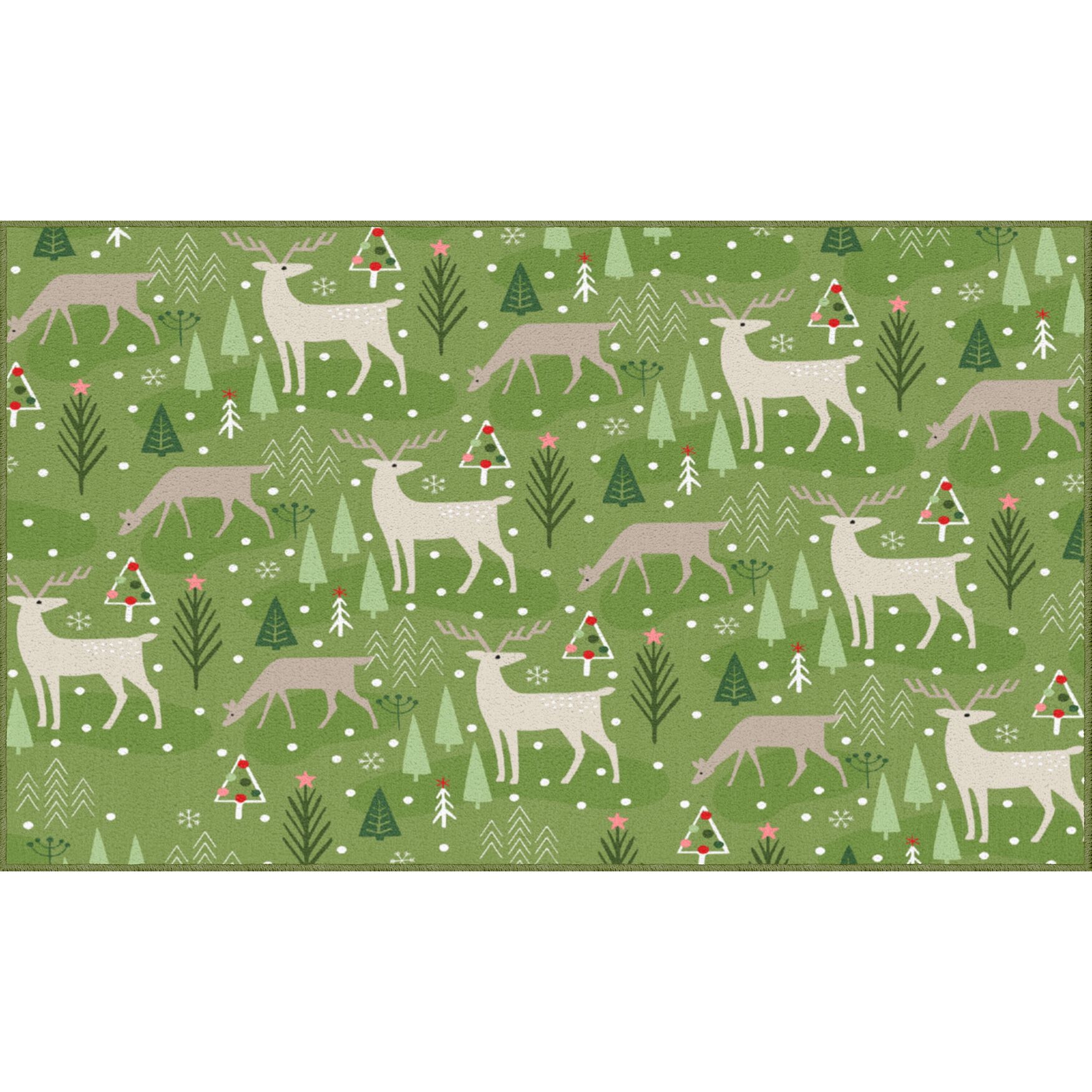 Holiday Reindeer Rug - Reindeer Flurries Design, 4496146 | Catherines