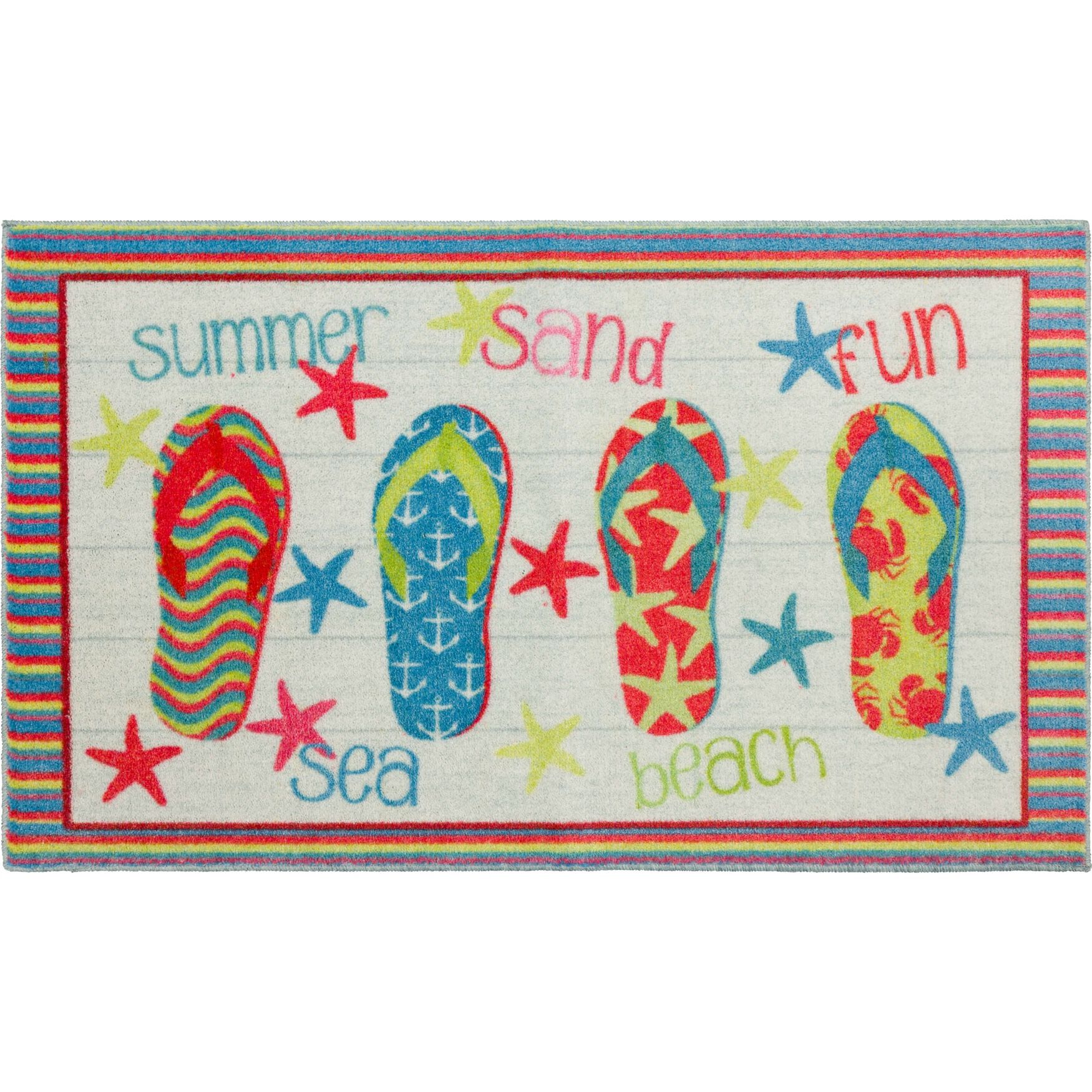 Boardwalk Flip Flops Summer Kitchen Rug, 4500230 | Catherines