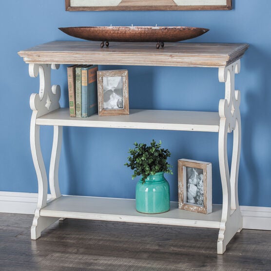 White Farmhouse Wood Console Table, 32 x 38 | Catherines