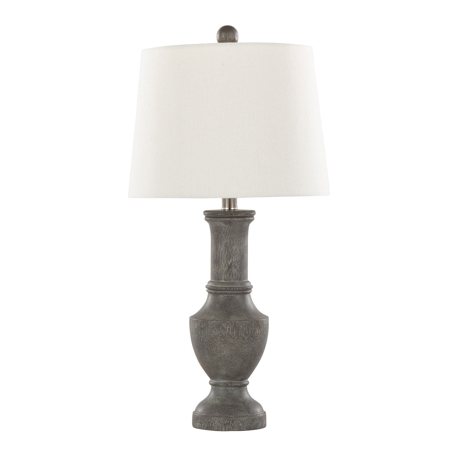 Chateau Polyresin Table Lamp Set of 2, Brushed Nickel White | Catherines