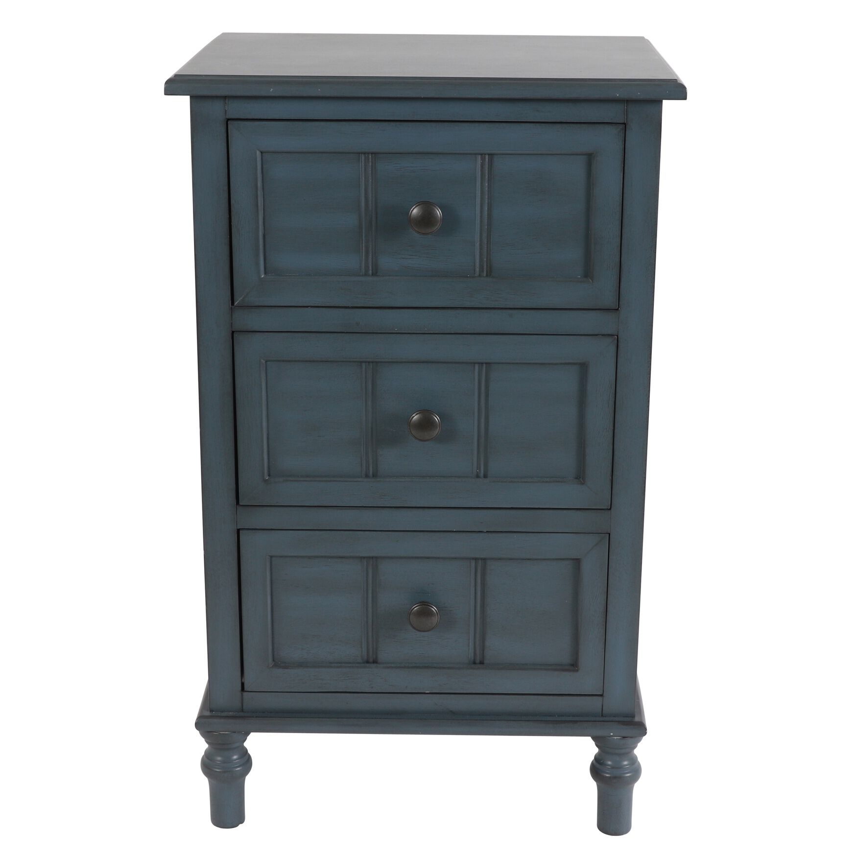 Accent Chest 3-Drawer Antique Navy Table | Catherines