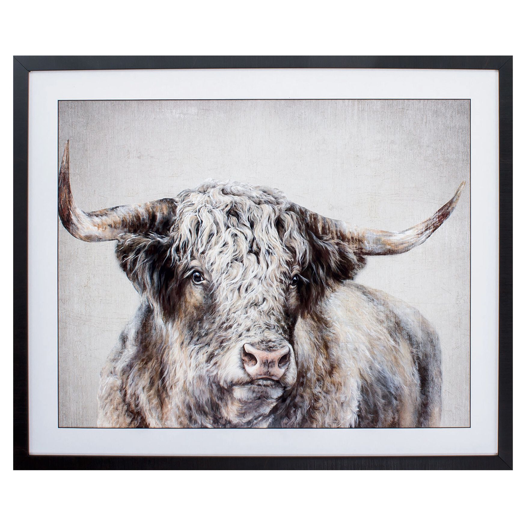 Grand Kyloe Bull Wall Décor Framed Print, Neutral | Catherines