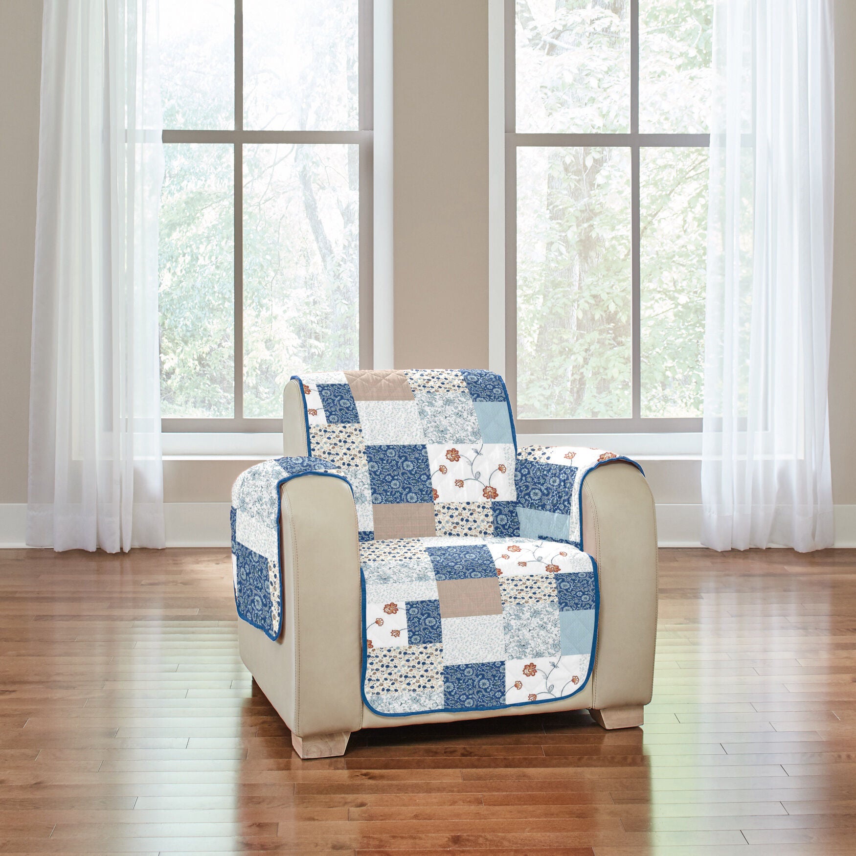 Printed Recliner Cover with Patchwork Look, 4491810 | Catherines