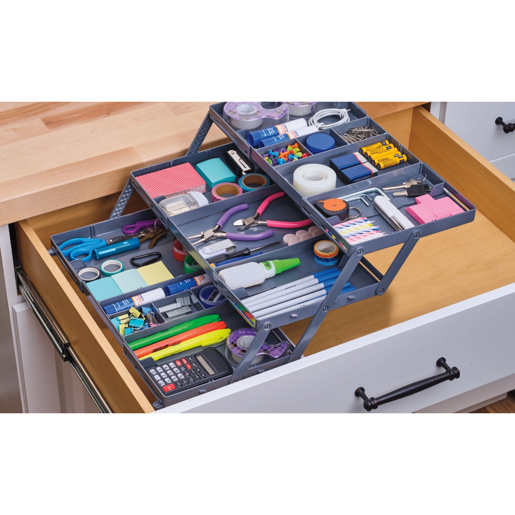 Smart Drawer 3-Tier Organizer for Bedroom Storage, Black | Catherines