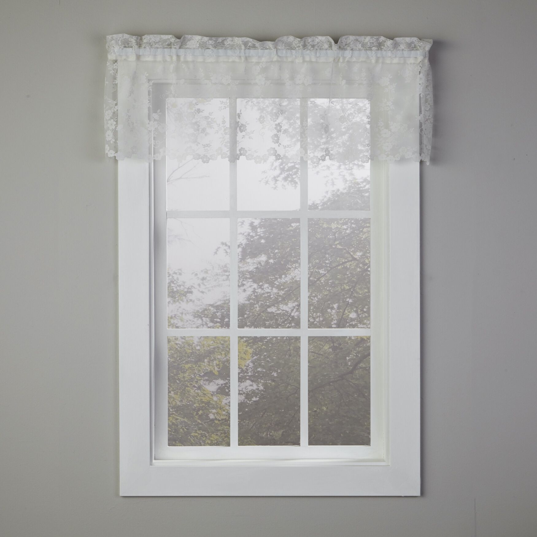 Petite Fleur Lace Window Valance Curtain, 4433490 | Catherines