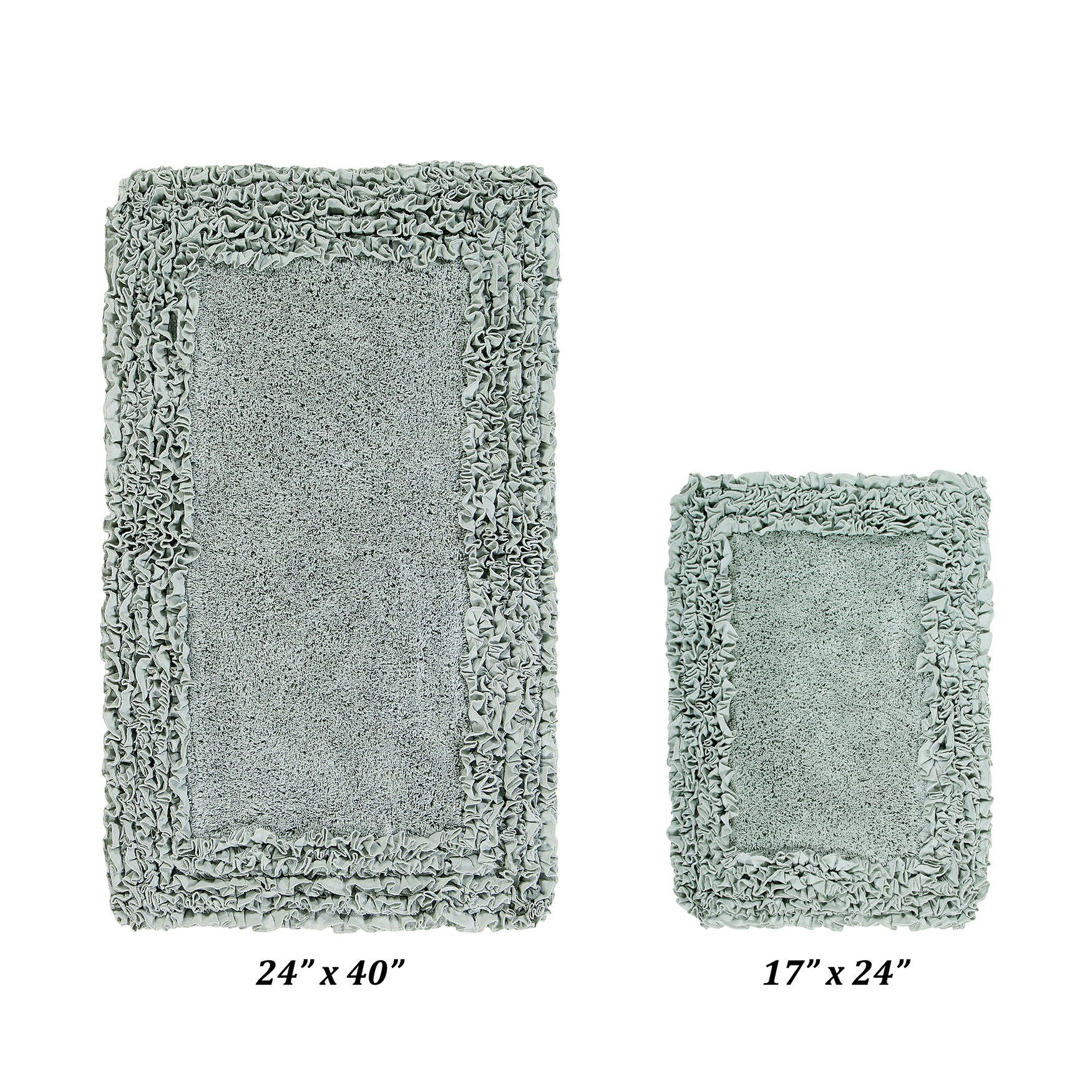 Shaggy Bath Rug Set - Machine Washable Cotton, Beige | Catherines