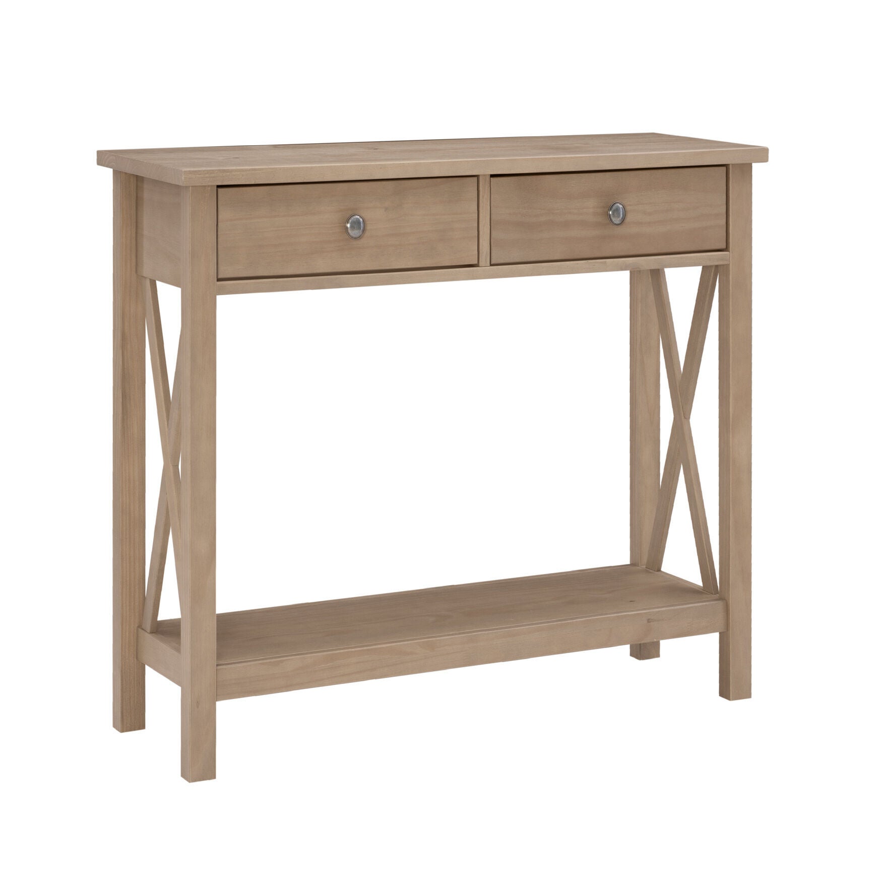 Davis Console Table Driftwood with Storage, 4410031 | Catherines