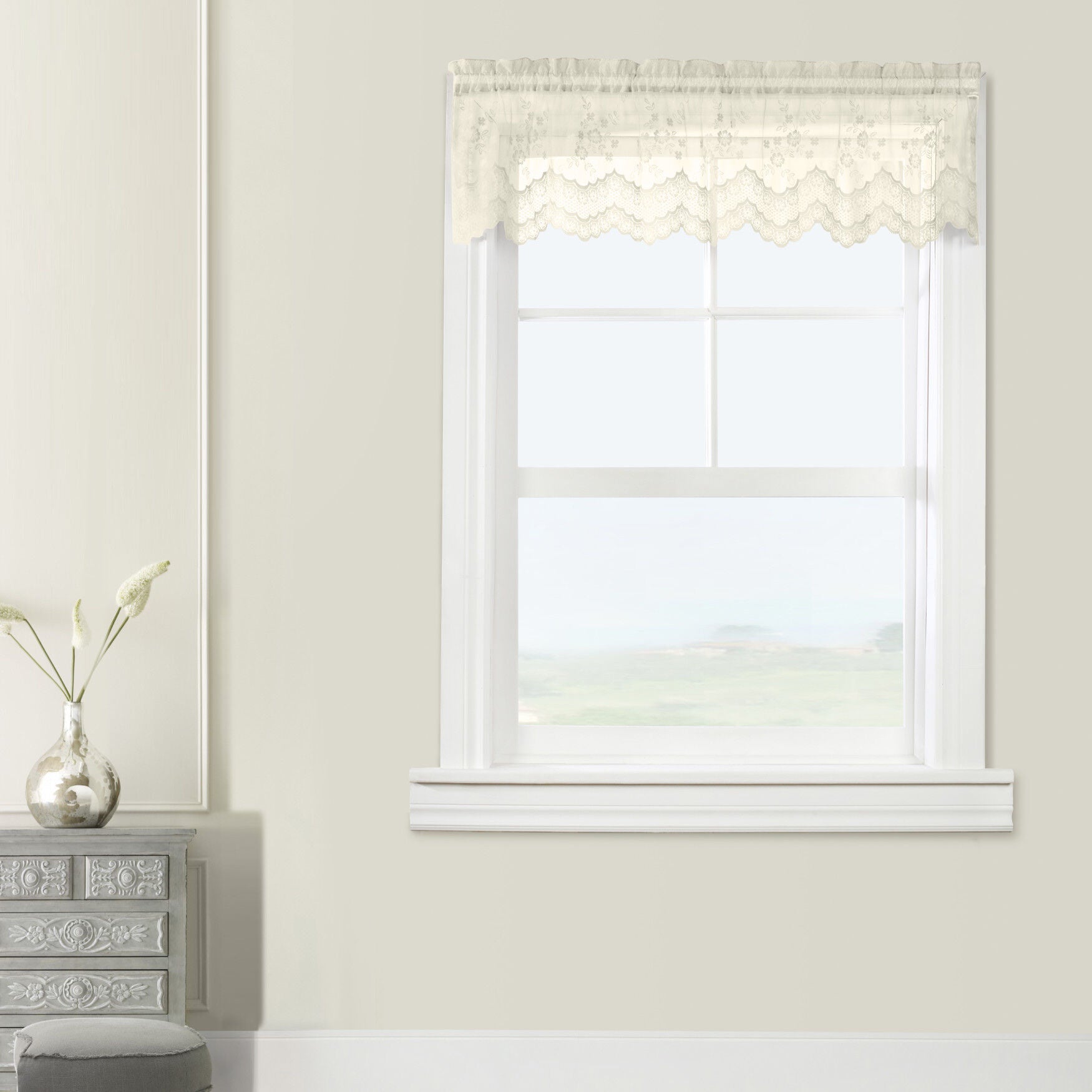 Mona Lisa Sheer Rod Pocket Flat Valance | Catherines