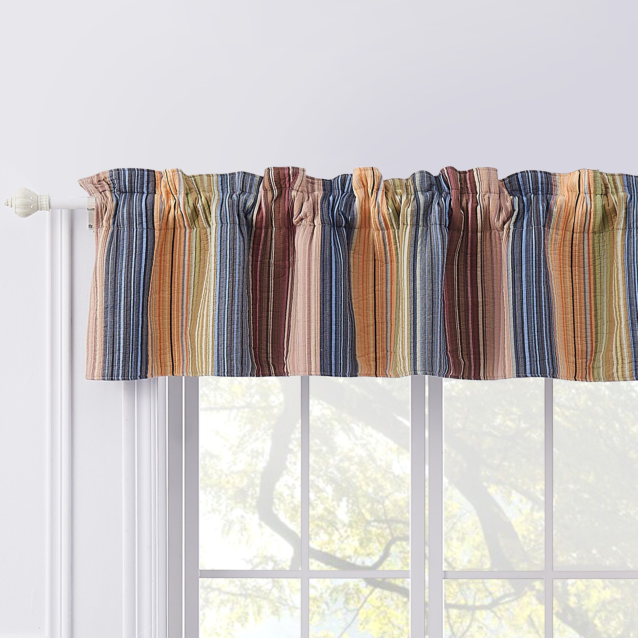 Katy Quilted Window Valance - 100% Cotton, Multi | Catherines