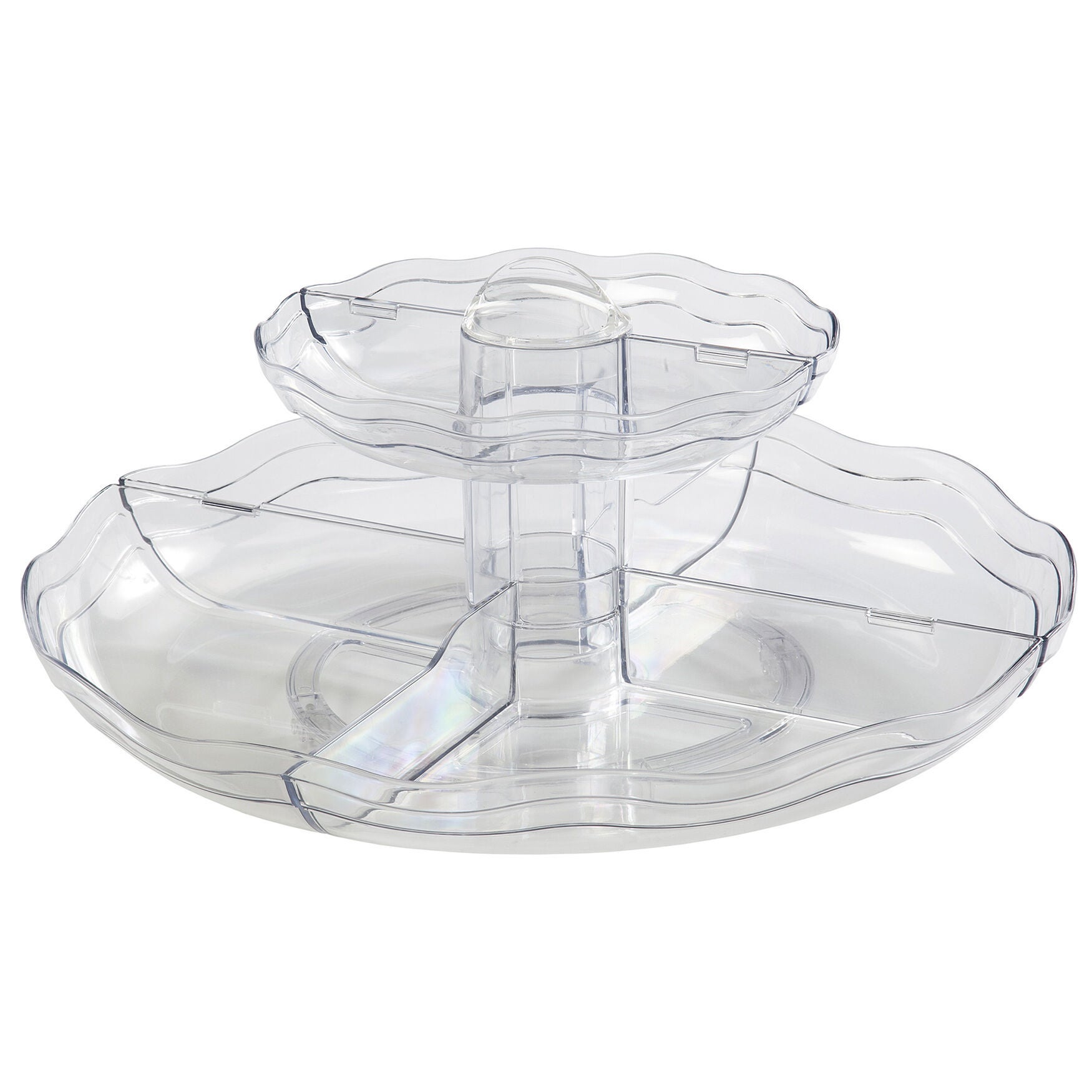 2 Tier Carousel Trivet Tray for Outdoor Use, Clear | Catherines