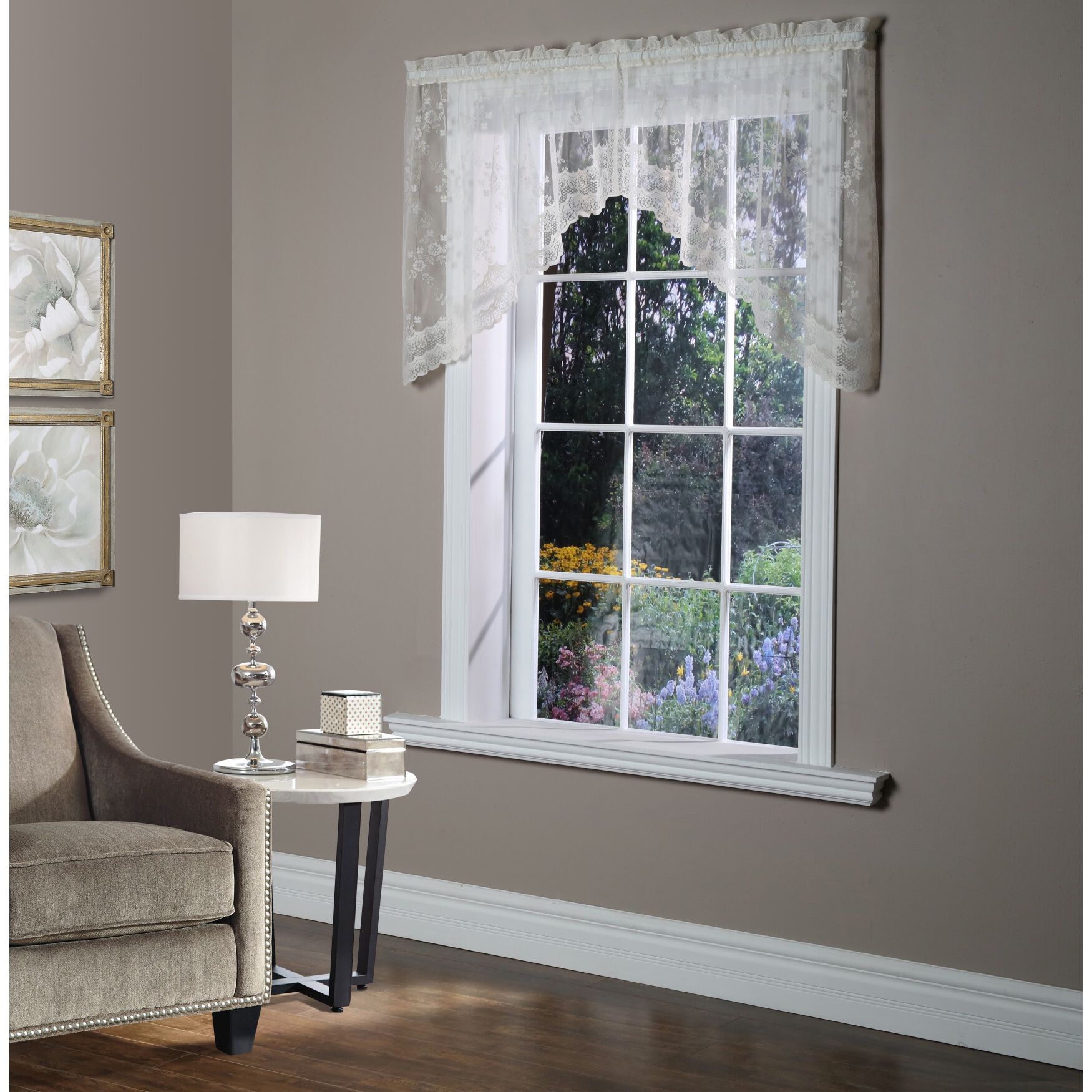 Mona Lisa Sheer Rod Pocket Swag Valance Set | Catherines