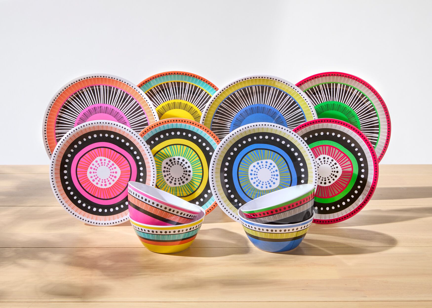 Durable 12-PC. Almira Melamine Dinnerware Set, Multi | Catherines