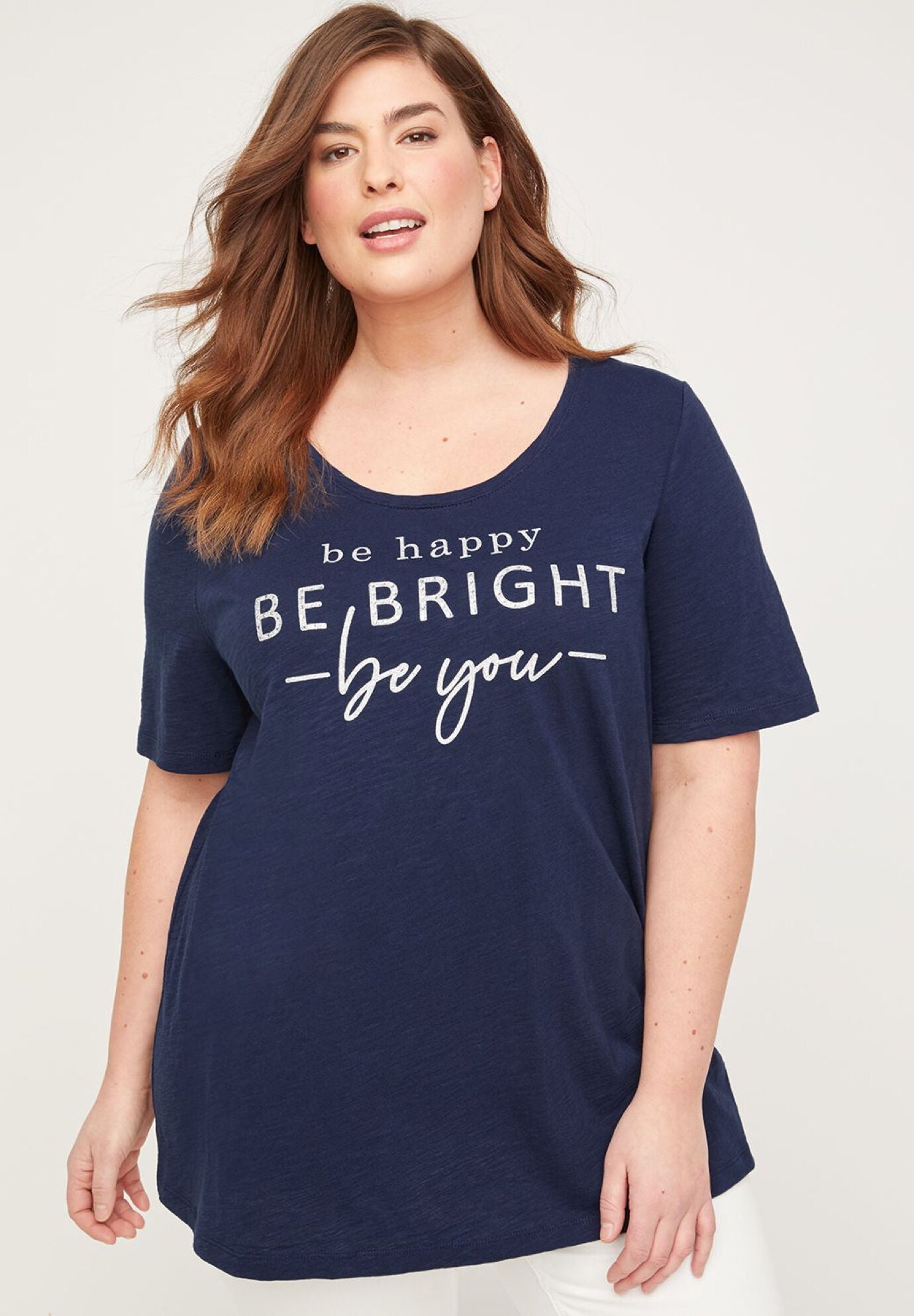 Sparkle Tee with Happy & Bright Design | Catherines