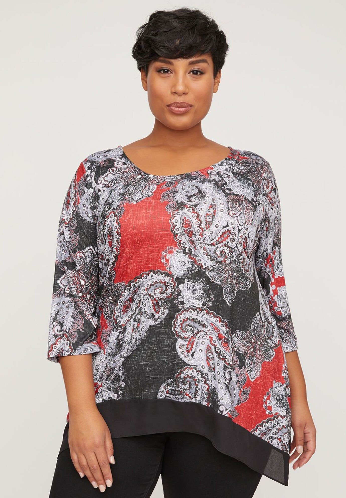 Sparkling Paisley Top with Strappy Back | Catherines