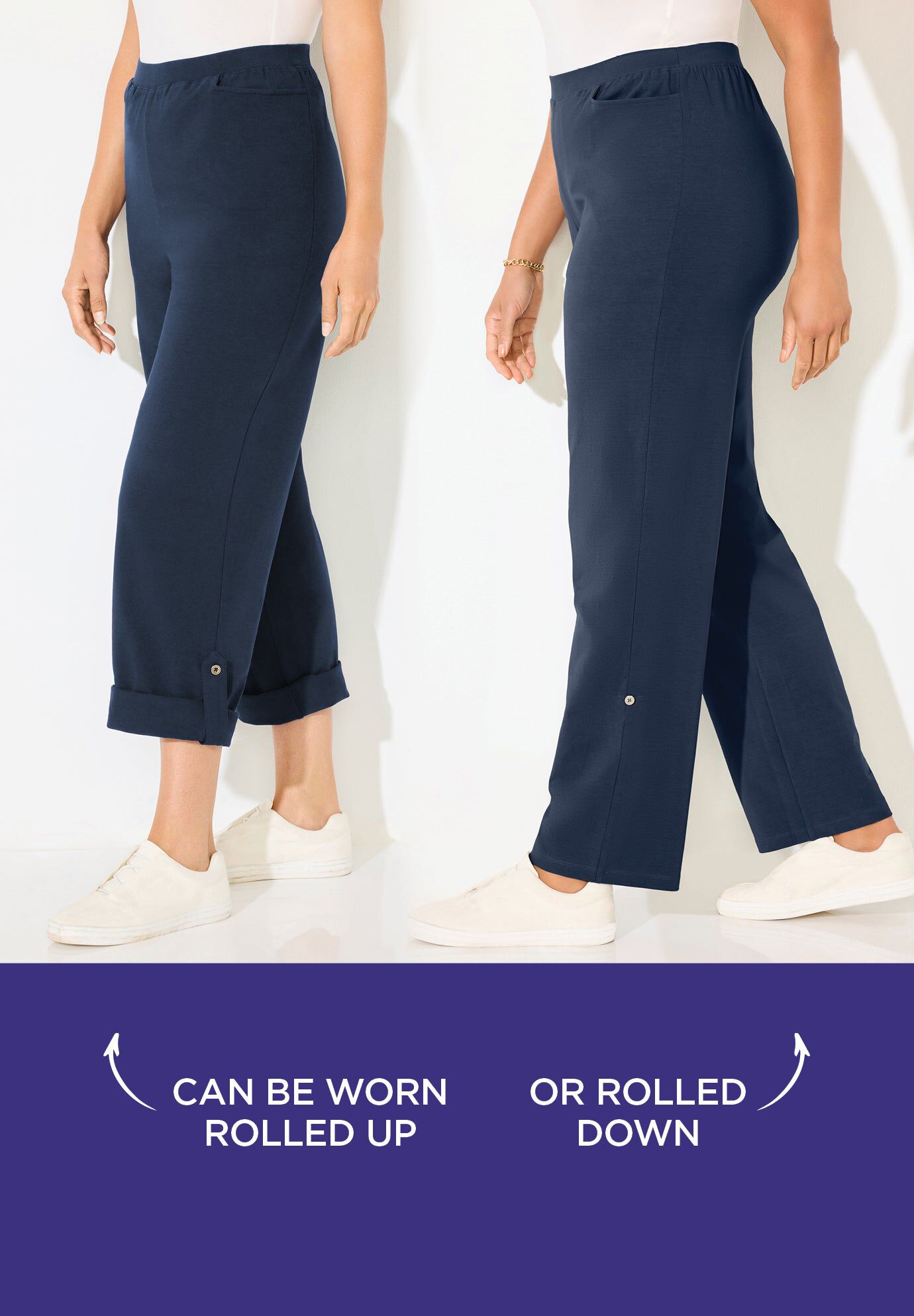 Suprema® Studio Roll Tab Pant | Catherines