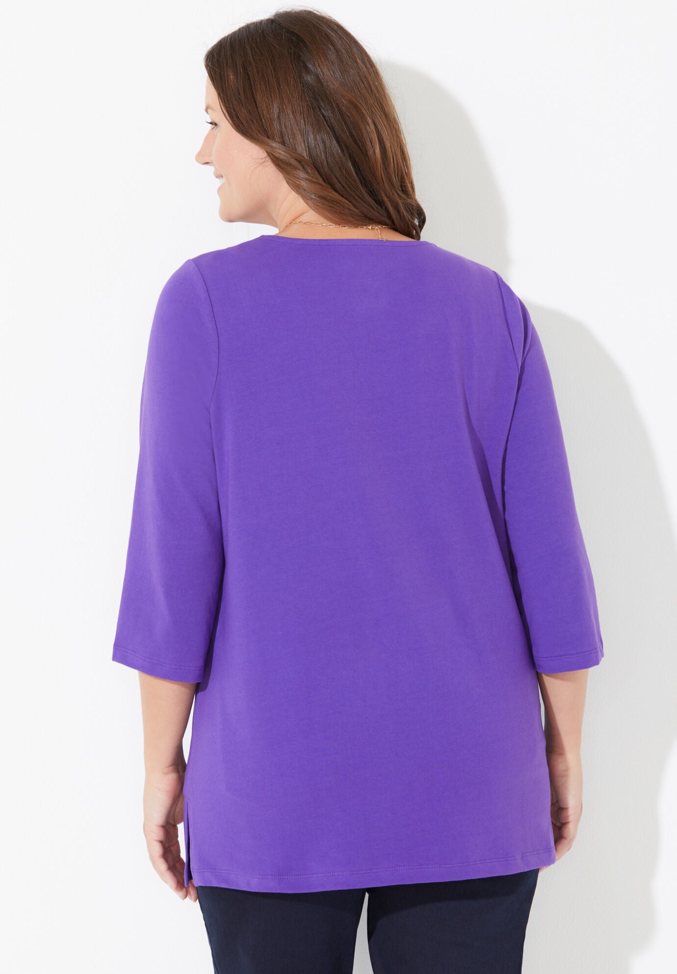 Ultra-Soft Square-Neck Tee | Catherines