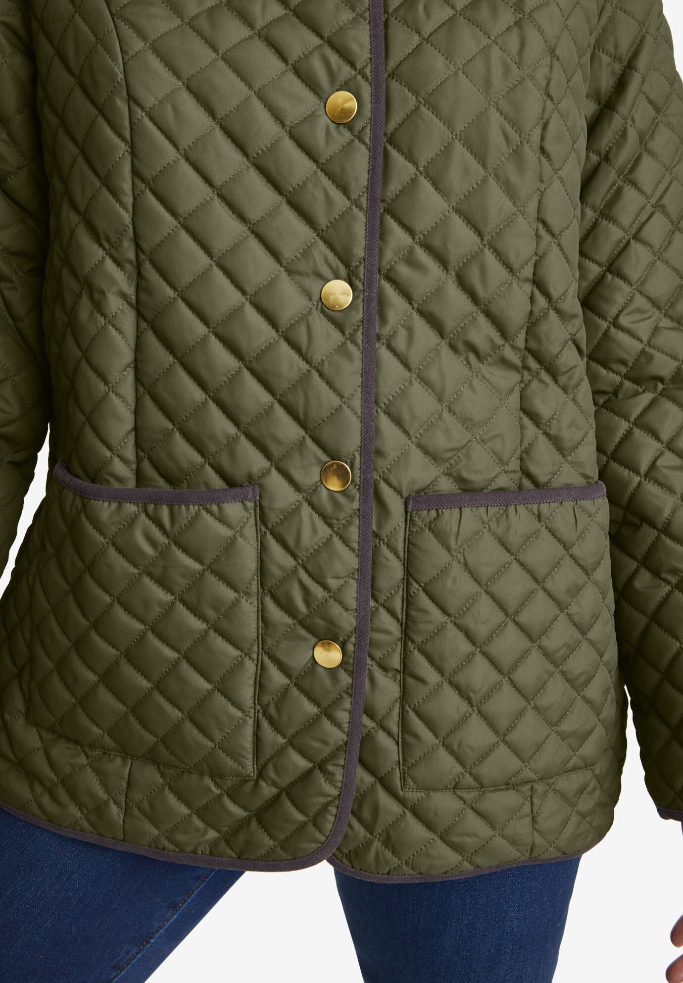 Snap-Front Quilted Coat | Catherines