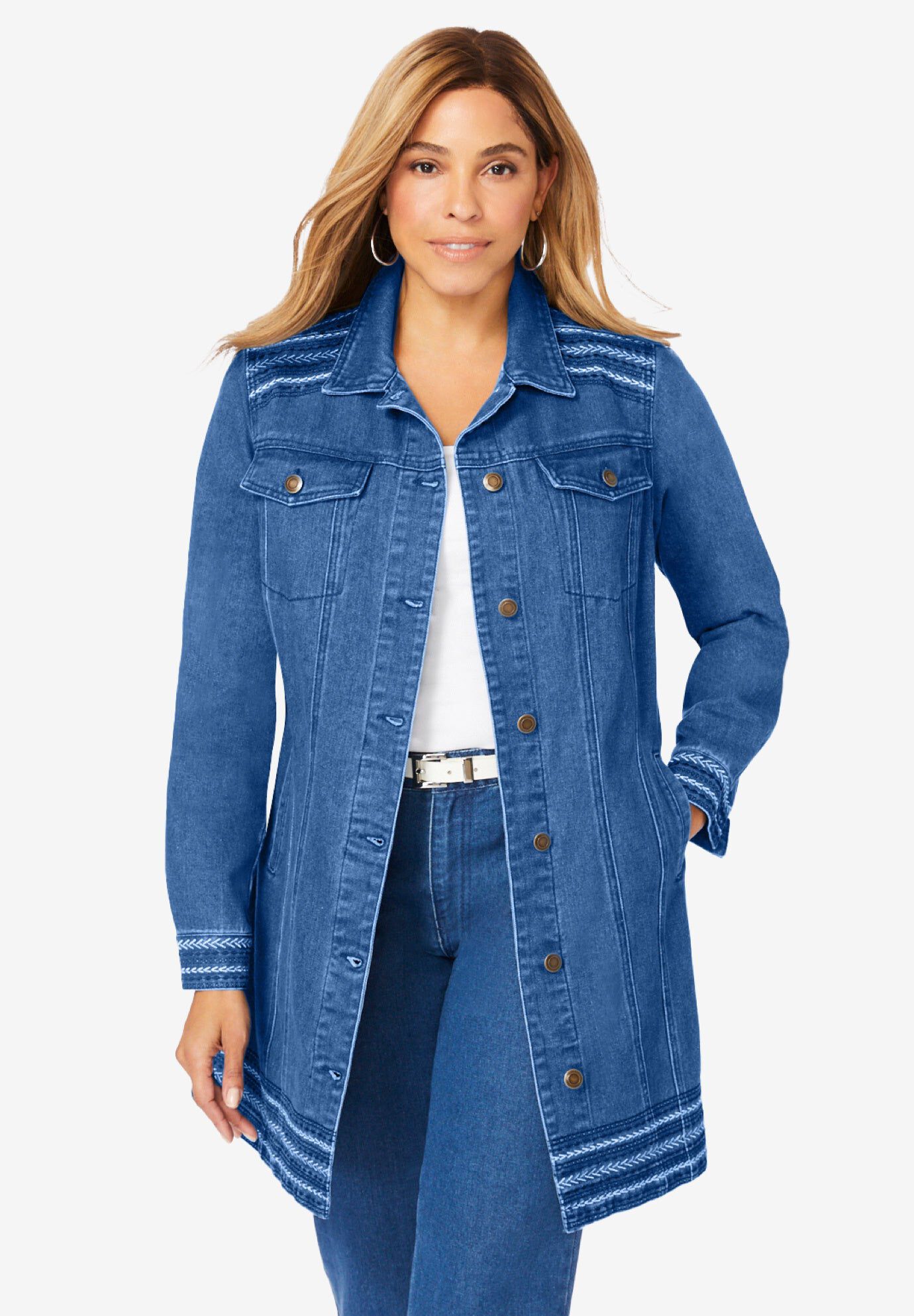 Long Denim Jacket | Catherines