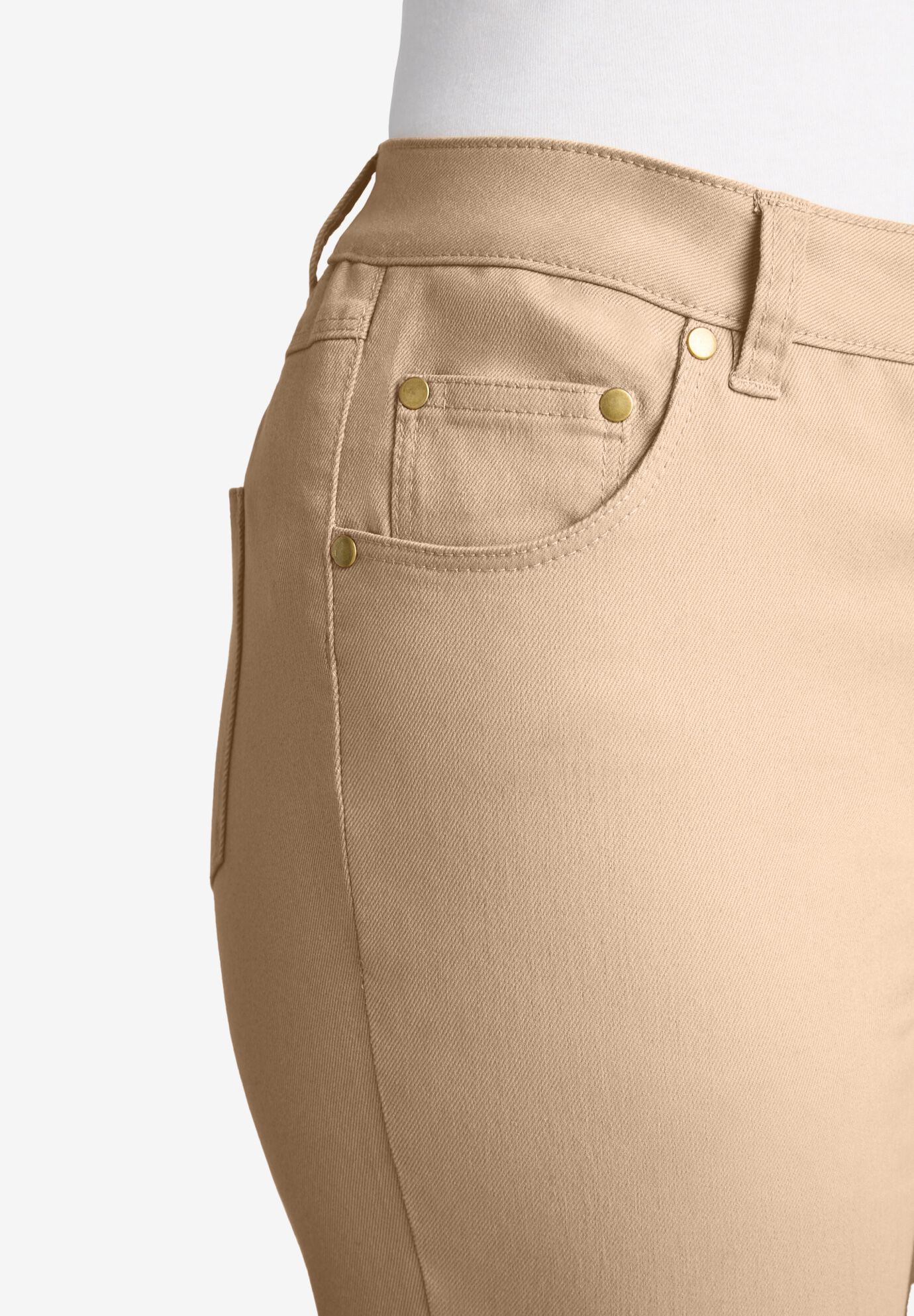 Women's True Fit Stretch Denim Jeans, White | Catherines