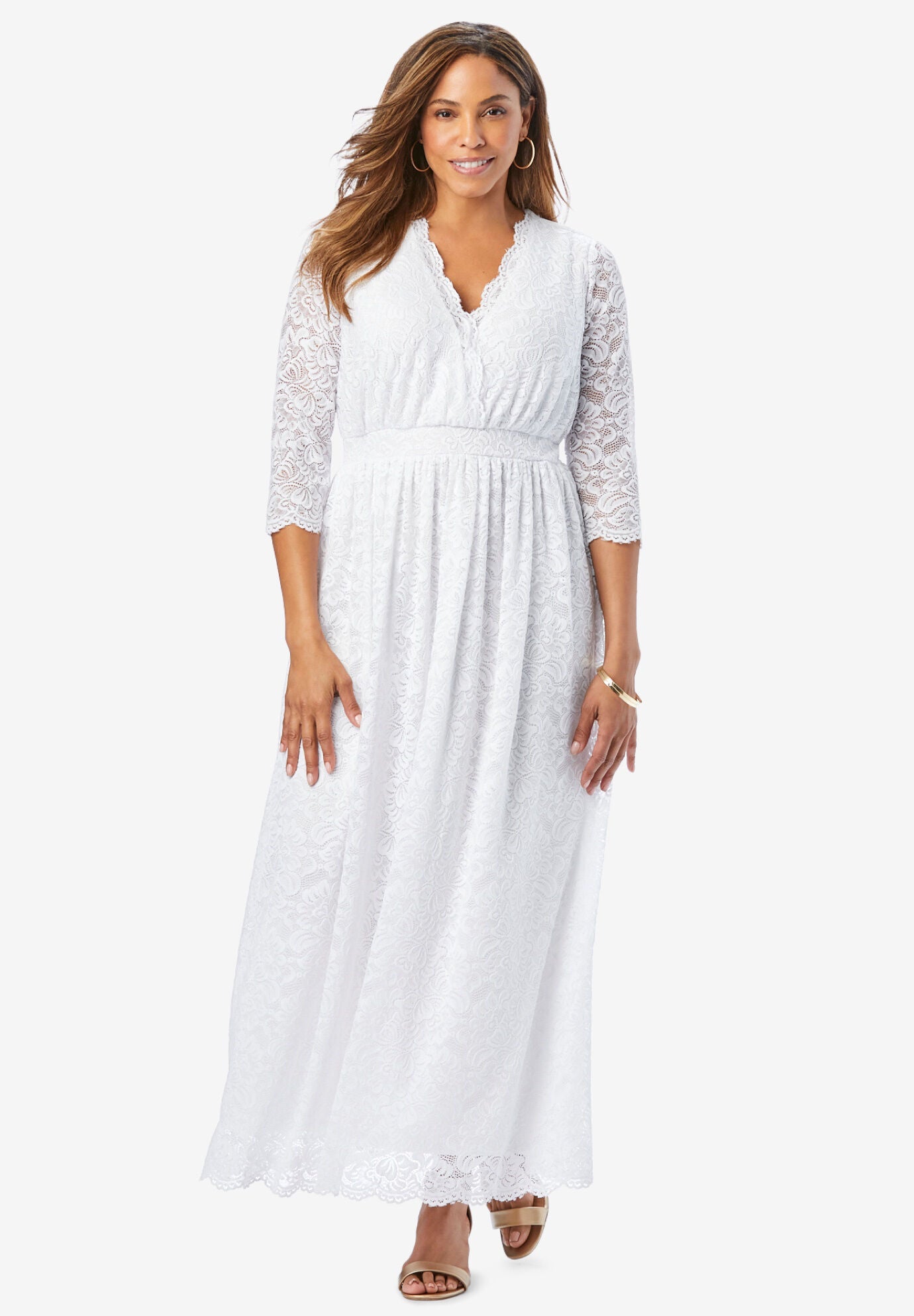 Lace Fit & Flare Dress - Stretch Knit Lined, Navy | Catherines Lace Fit & Flare Dress - Stretch Knit Lined, Navy | Catherines
