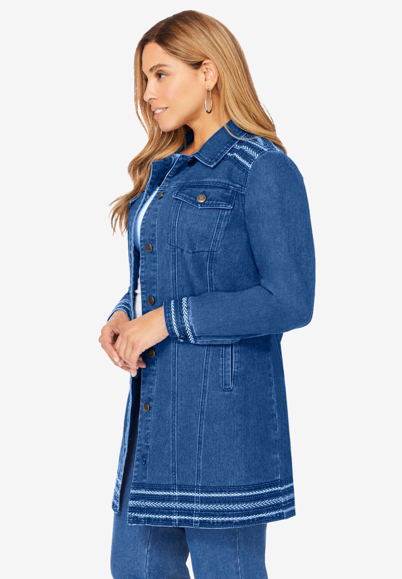 Long Denim Jacket | Catherines