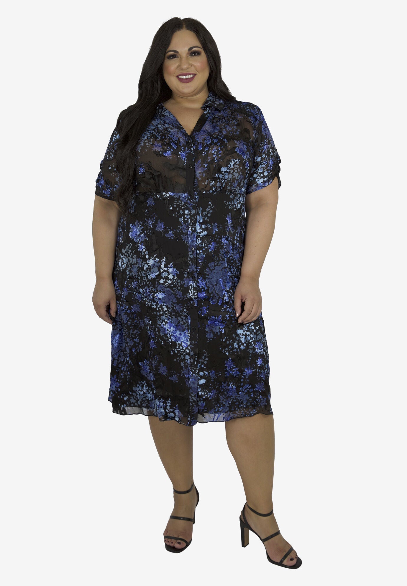 Flutter Sleeve Silk Wrap Dress | Catherines