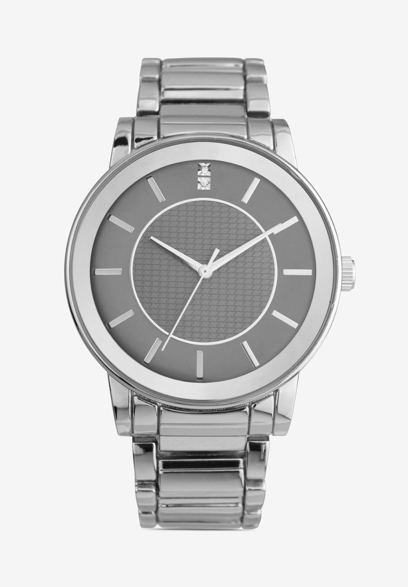 Mirrored Bezel Silver Metal Link Watch | Catherines