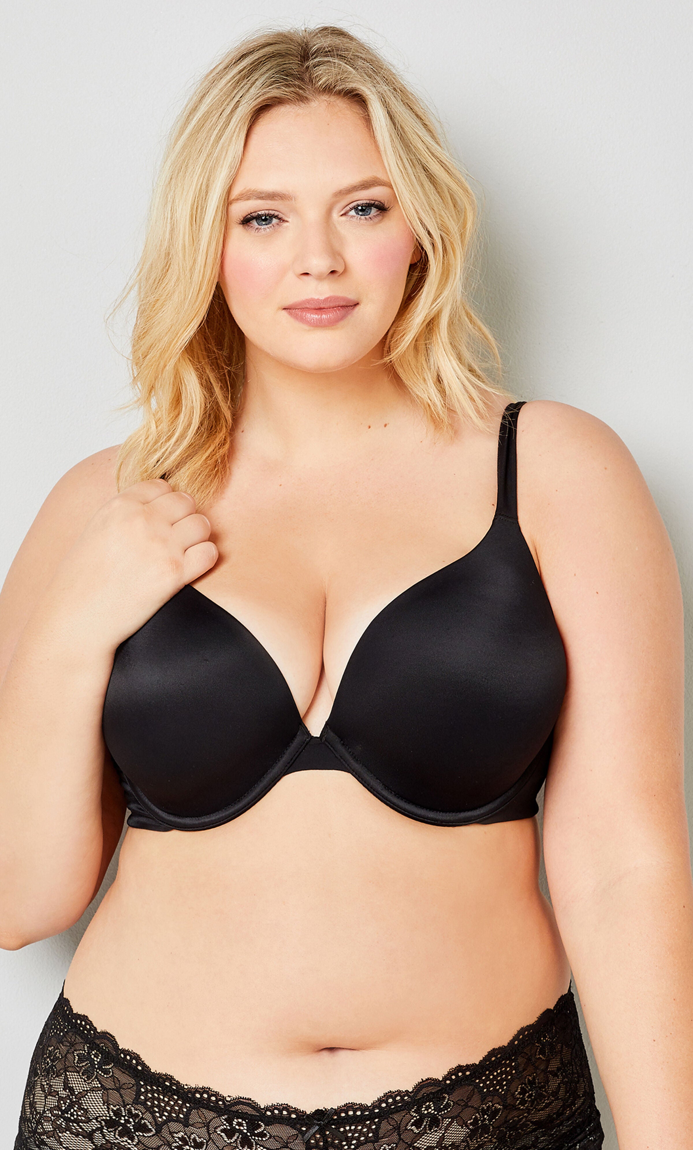 Basic Plunge Bra - black | Catherines