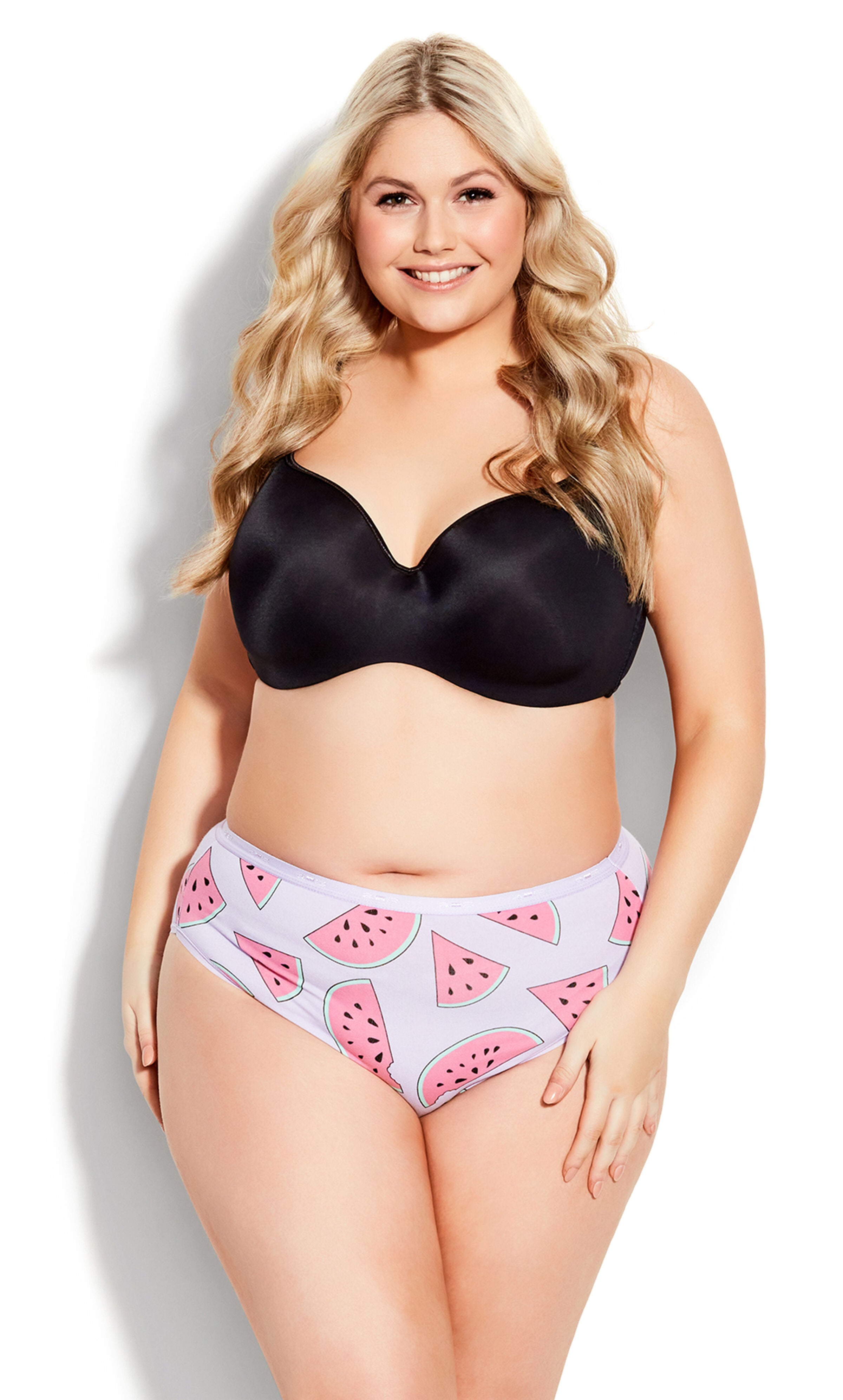Comfort Print Hi Cut Brief - lilac melon | Catherines