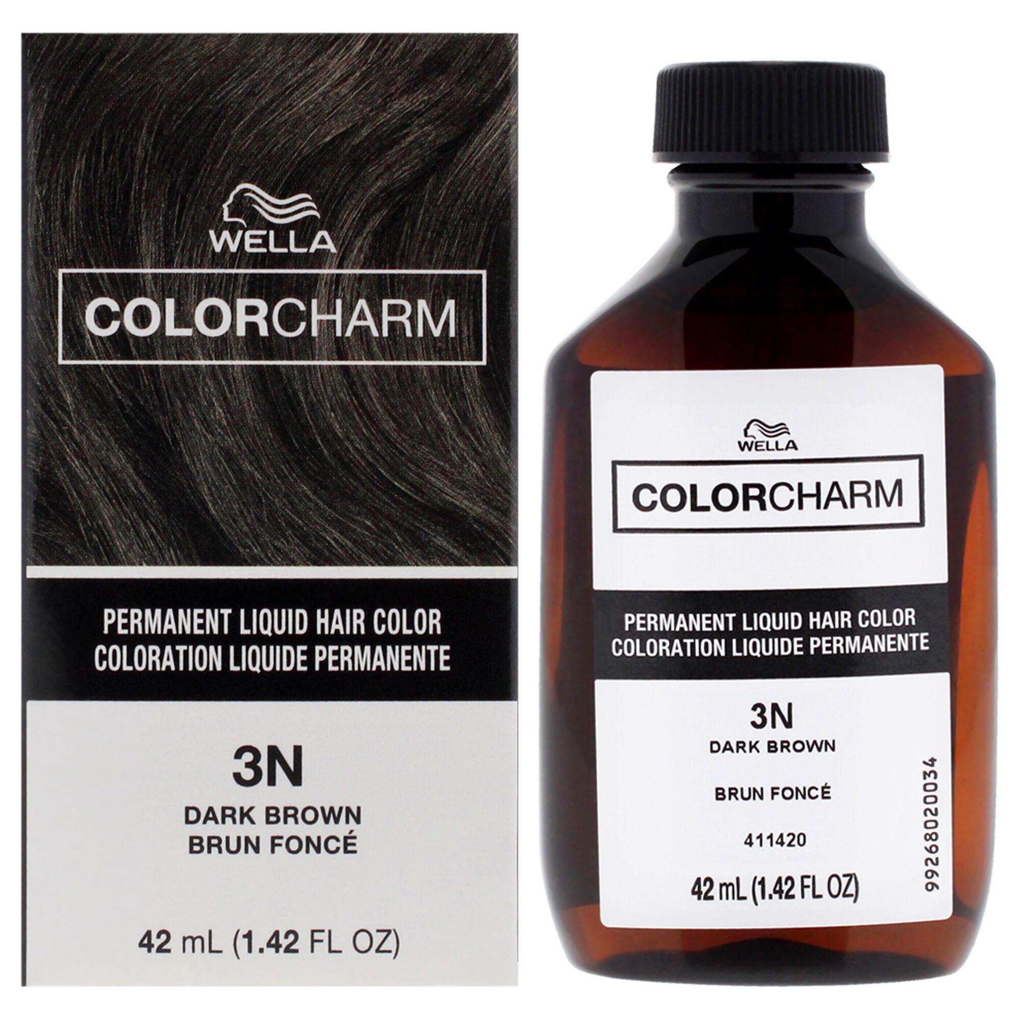 Color Charm Permanent Liquid Hair Color - 3N Dark Brown by Wella for ...