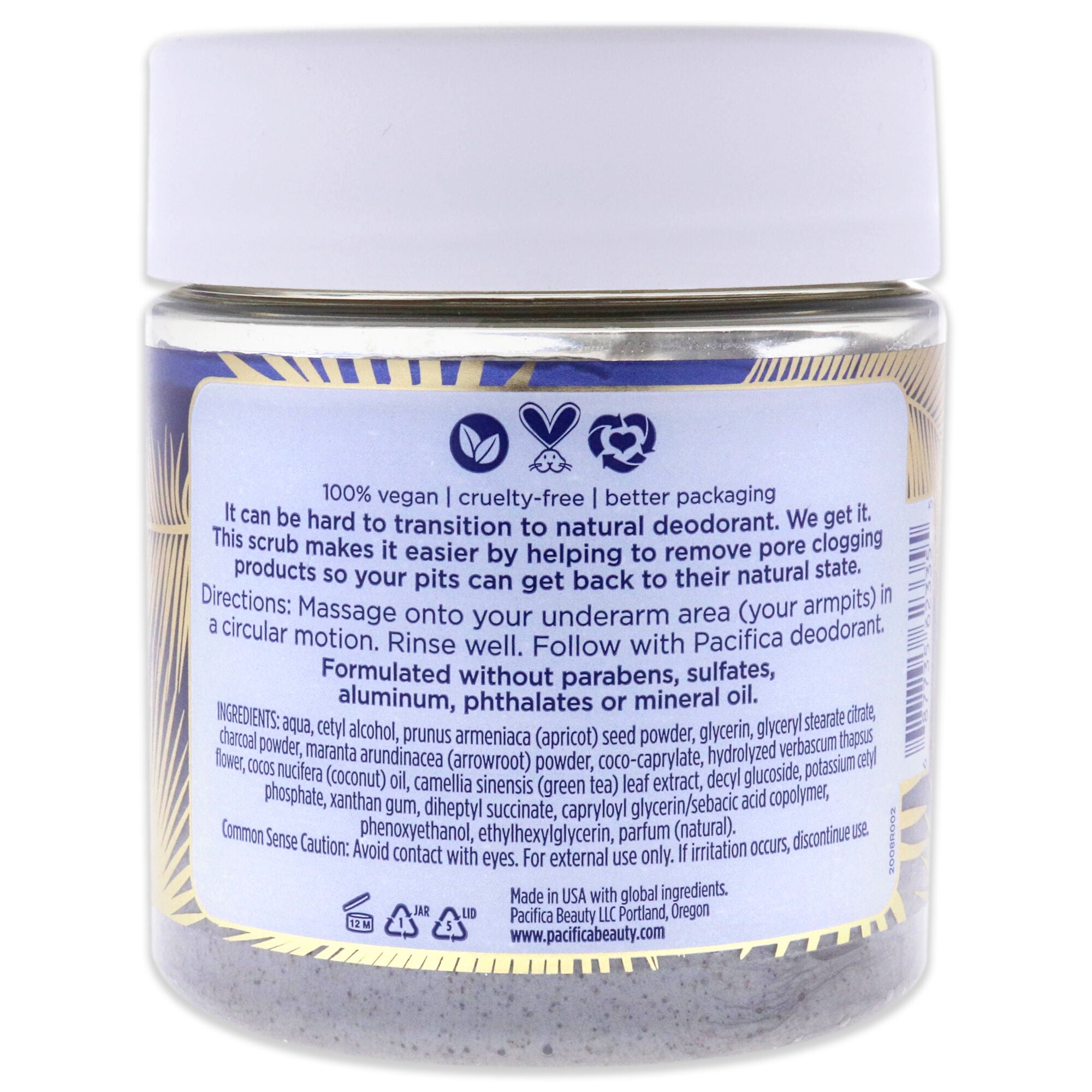 Underarm Detox Scrub - Coconut and Charcoal by Pacifica for Women - 7 ...