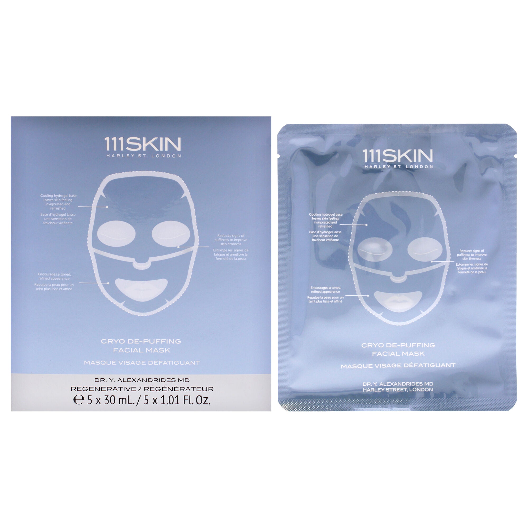 Cryo De-Puffing Facial Mask by 111Skin for Unisex - 5 Pc Mask | Catherines