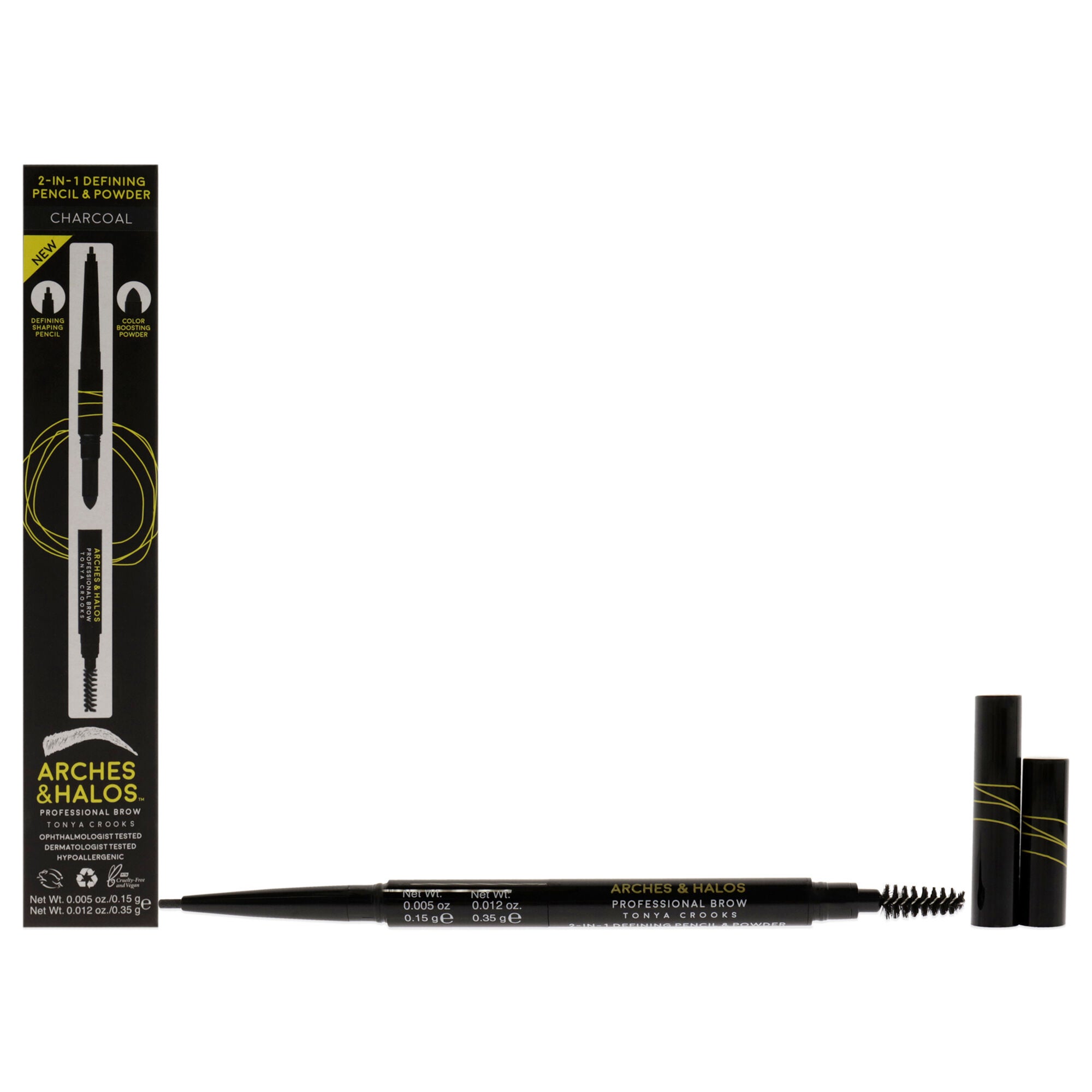 2-in-1 Defining Eyebrow Pencil and Powder - Charcoal by Arches and ...