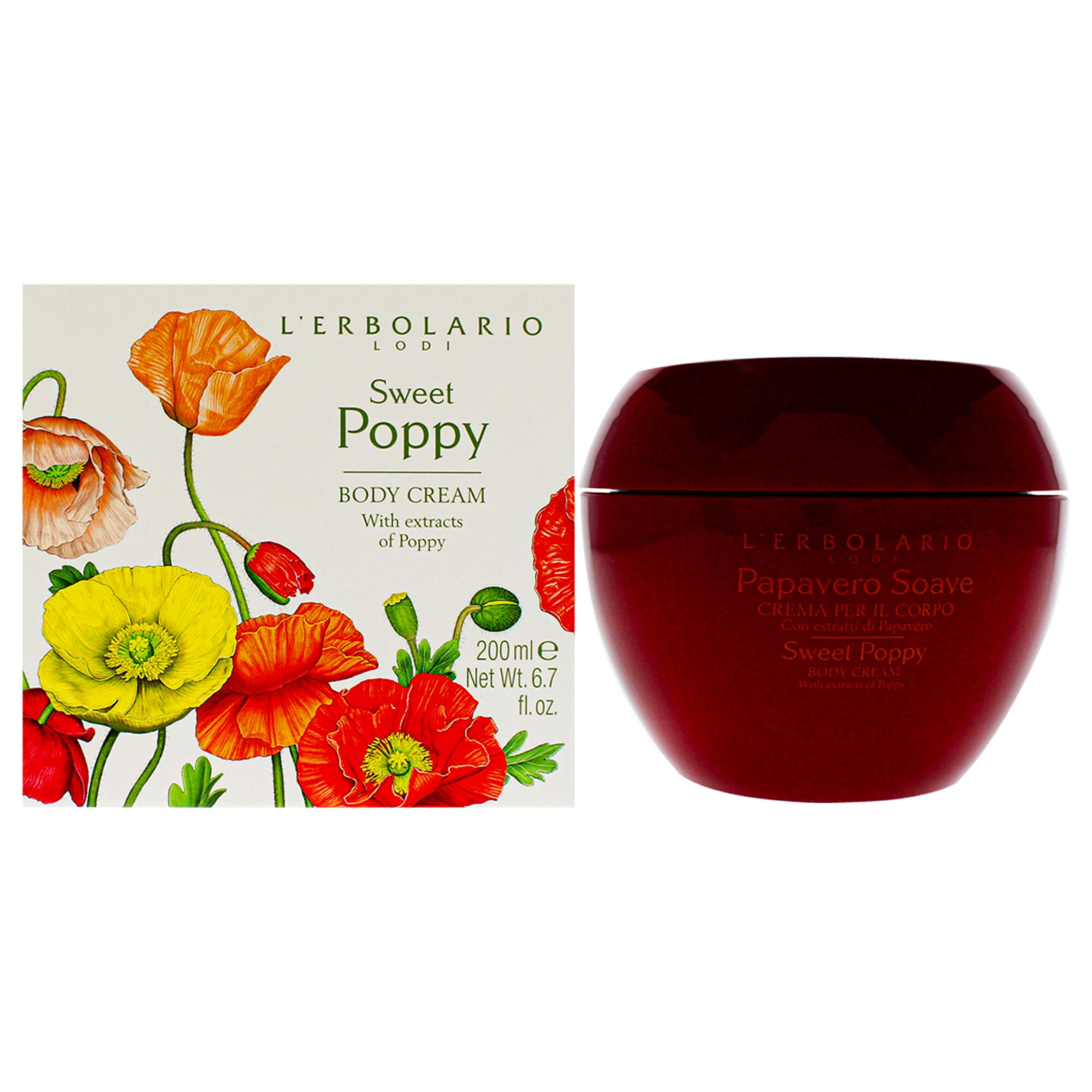 Sweet Poppy Body Cream by LErbolario for Unisex - 6.7 oz Body Cream ...