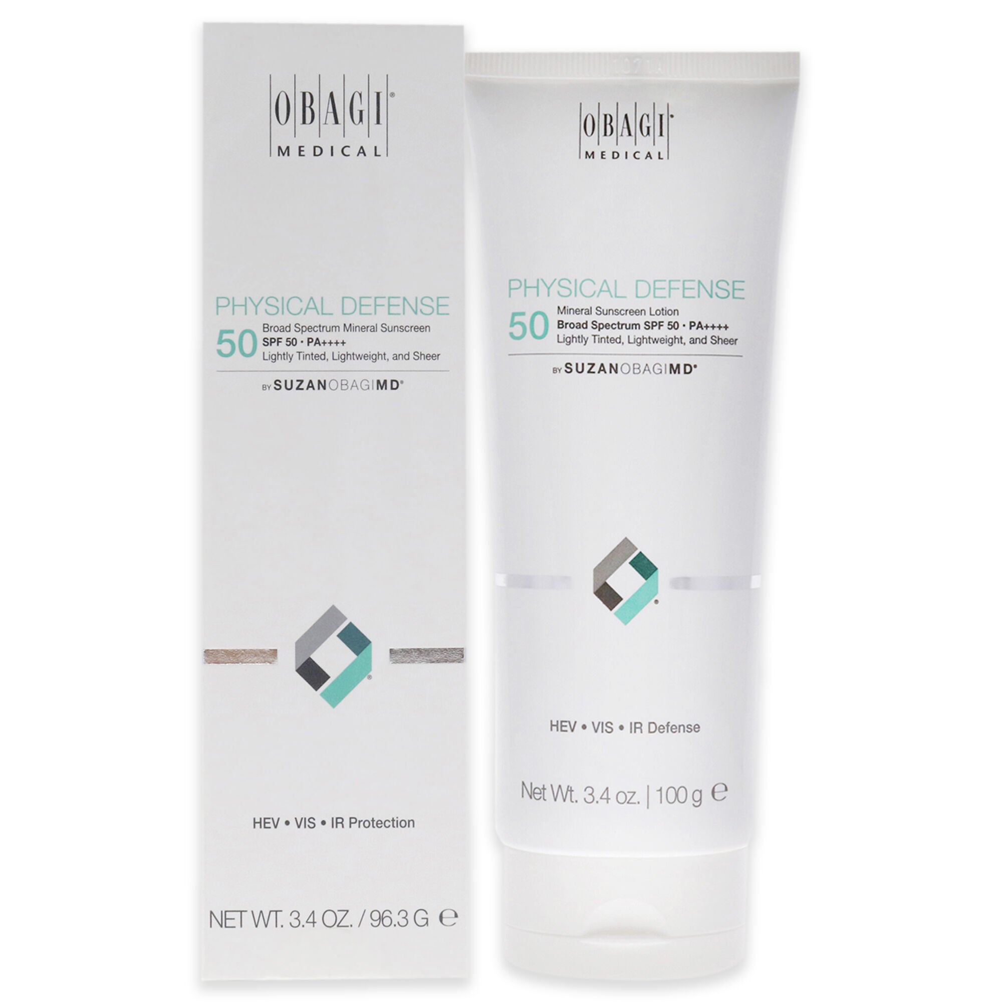 Tinted Physical Defense SPF 50 by Obagi for Unisex - 3.4 oz Sunscreen ...