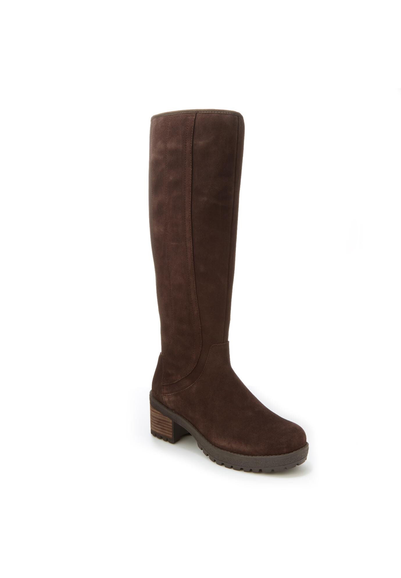 Doyle Waterproof Tall Calf Boot for Winter, Dark Brown Suede | Catherines
