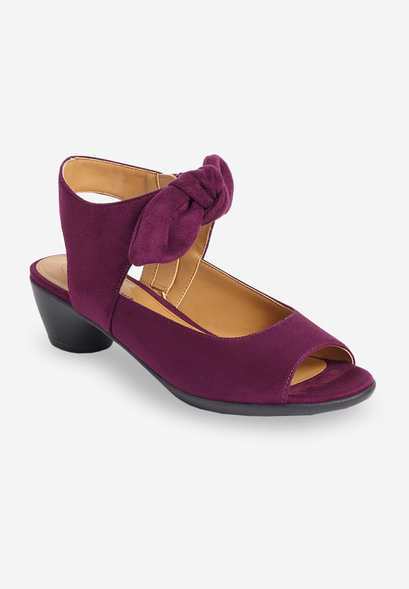 Suede Darby Shootie with Knotted Detail, Eggplant | Catherines
