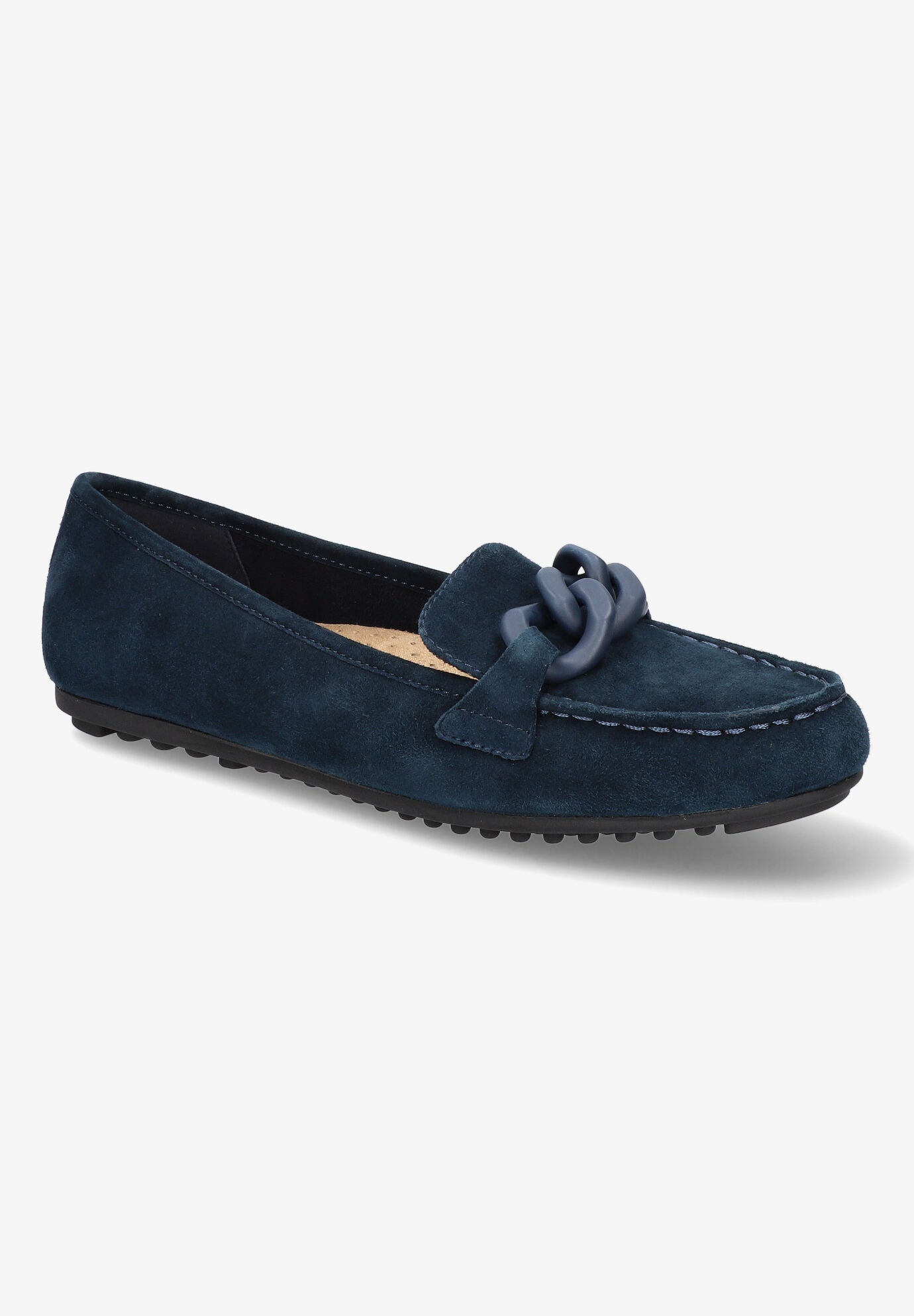 Leather Cullen Flats - Lightweight, Flexible Footwear, Navy Suede ...