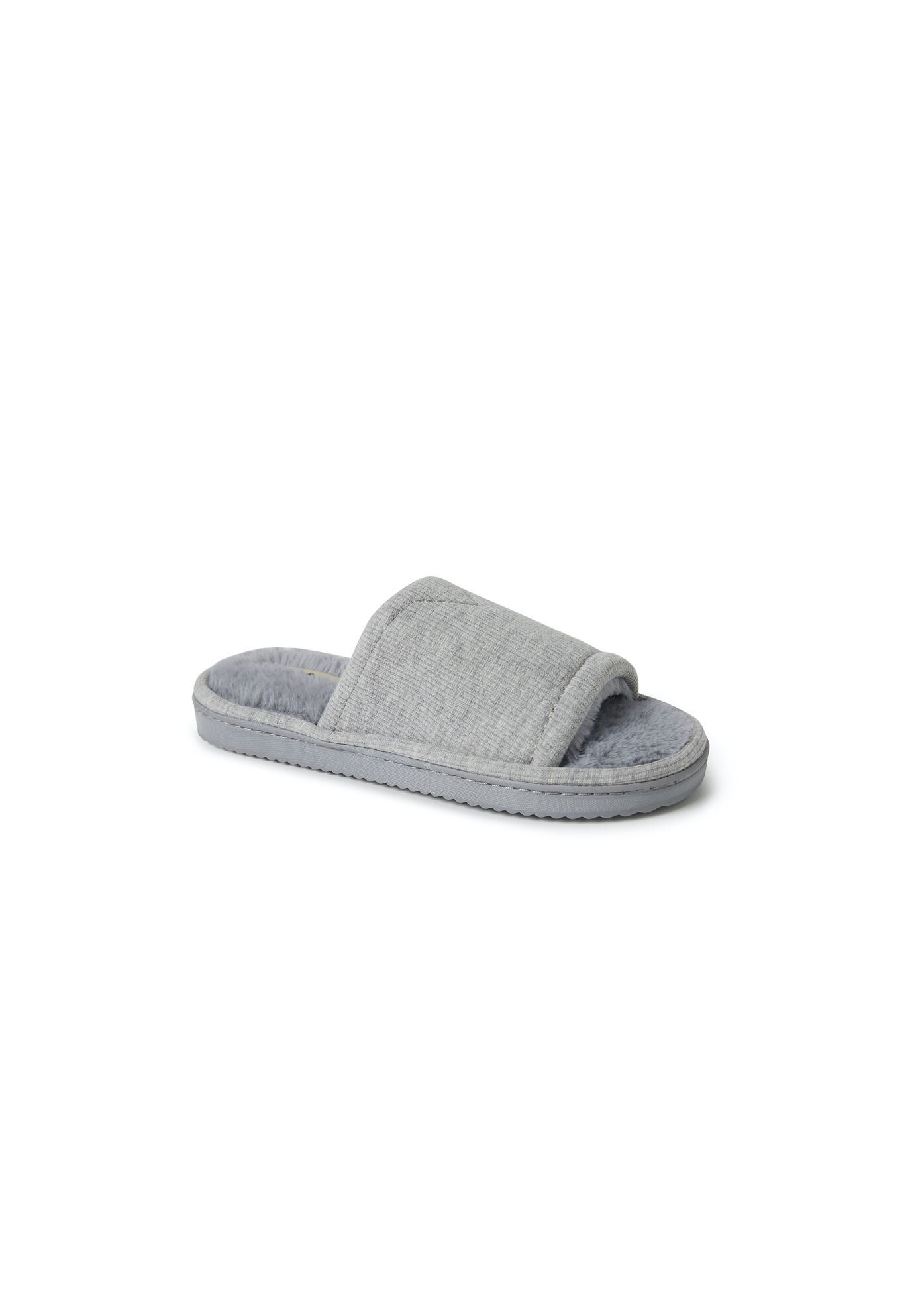 Demi Rib Knit Slide Slipper for Daily Comfort, Light Heather Grey ...