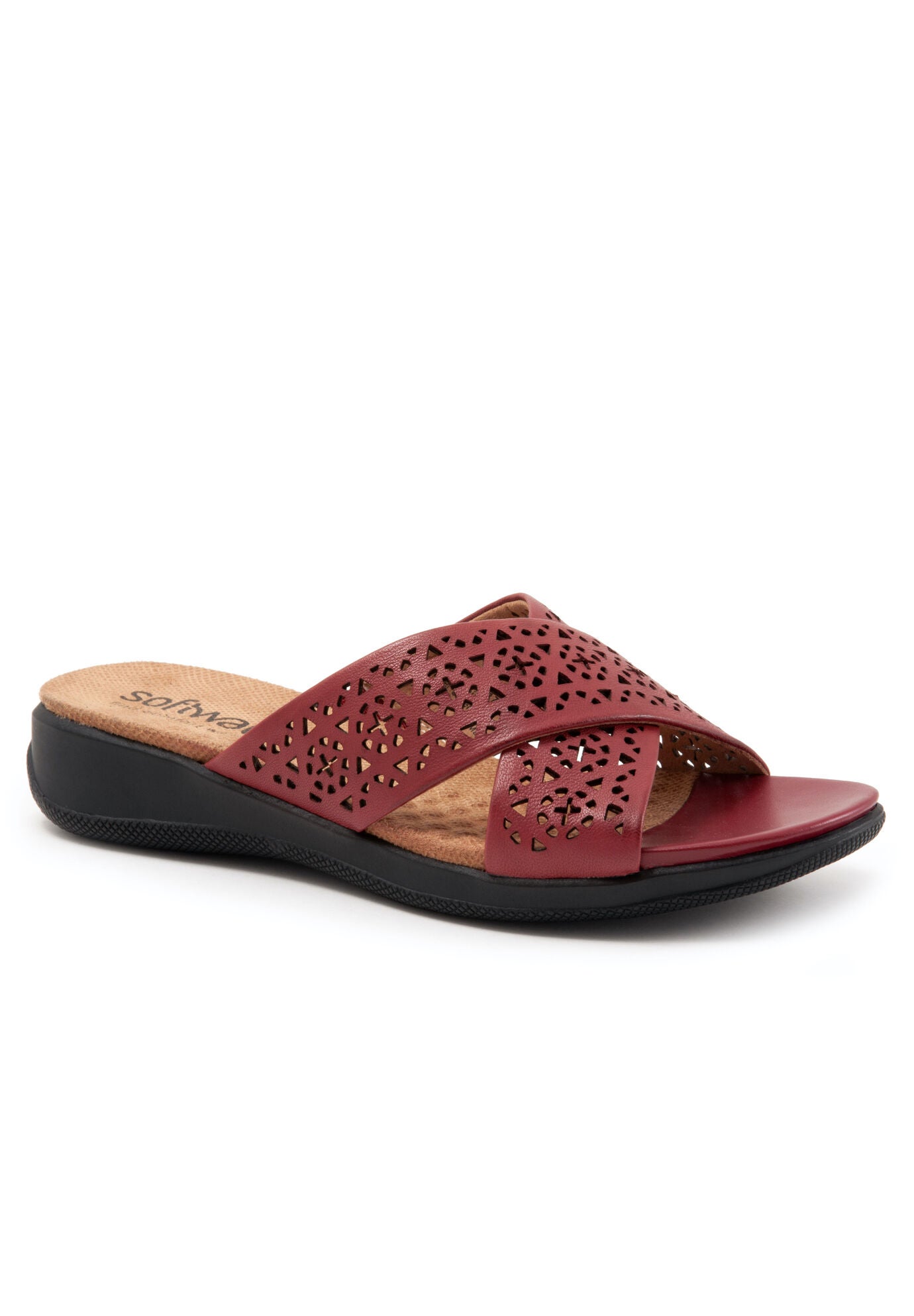 Tillman Sandal with Cross Straps - Women's Shoes, Tan Laser | Catherines