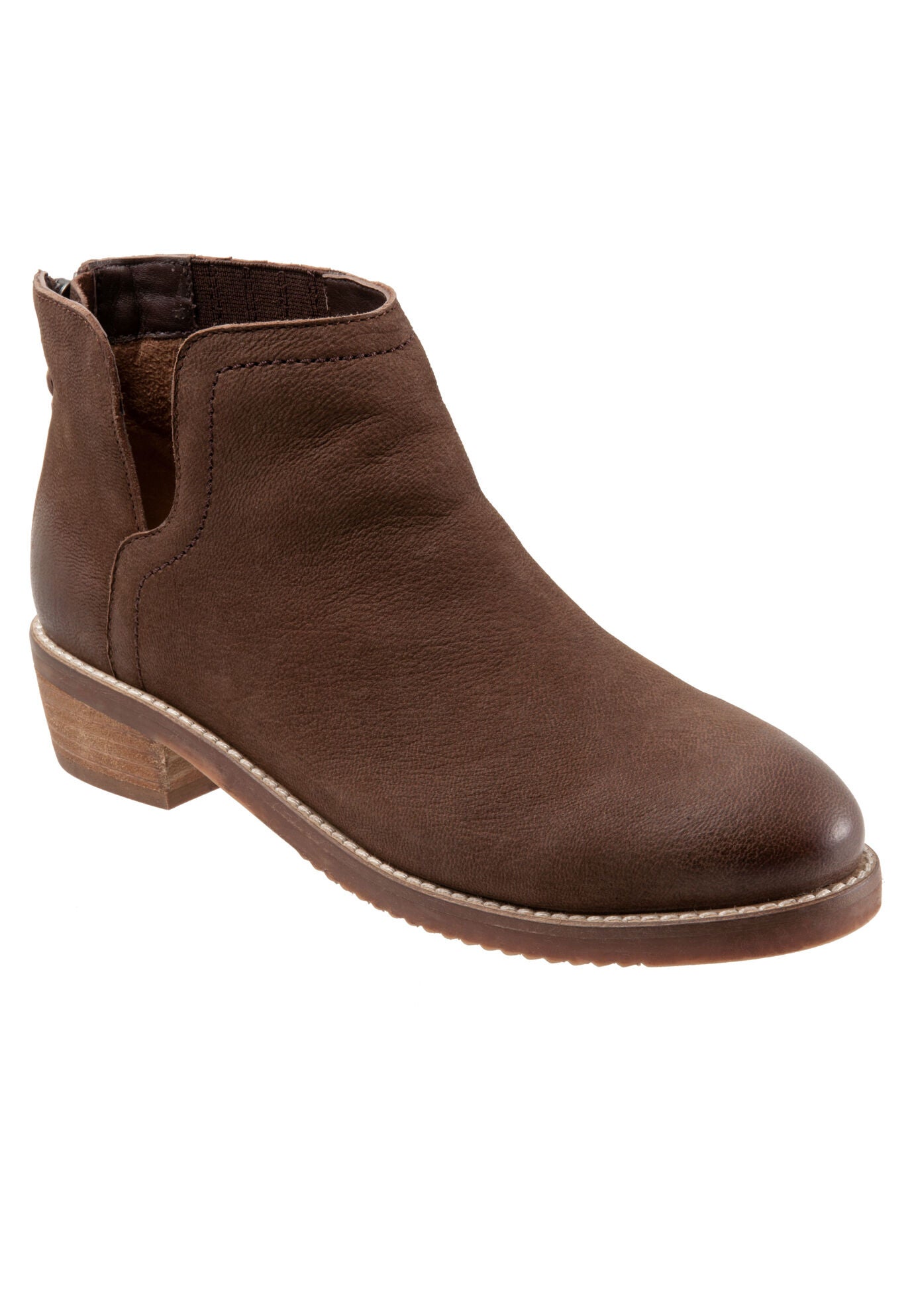 Ramona Back Zip Bootie - Versatile Women's Ankle Boot, Chestnut ...