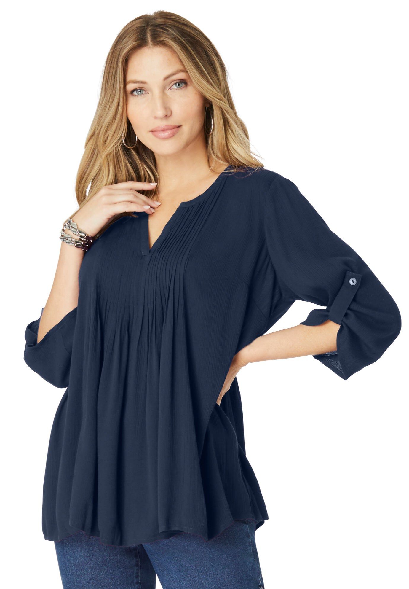 Hand Crinkled Tara Shirt | Catherines