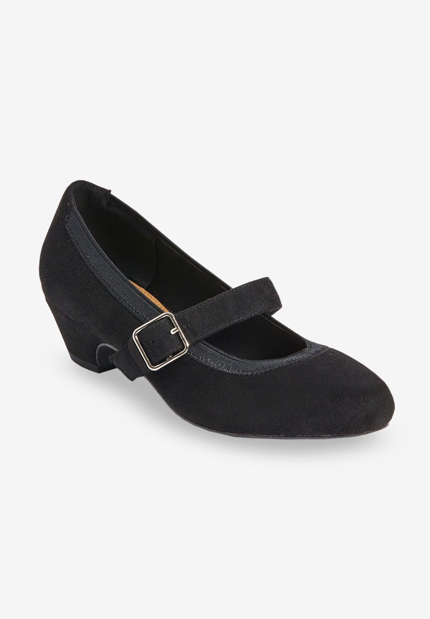 Classic Adjustable Buckle Pump - The Stone, Black | Catherines