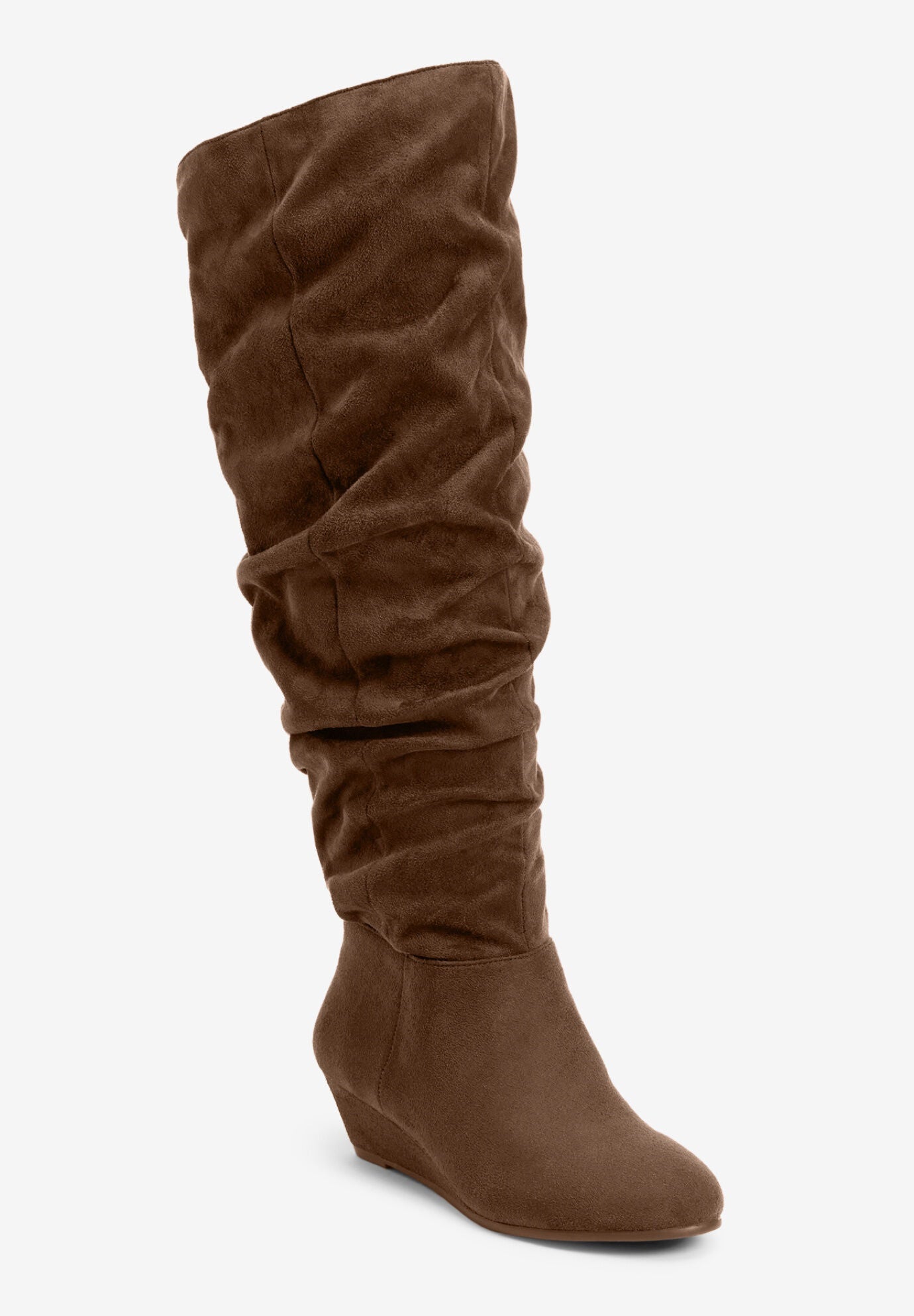 Tall Suede-Like Boots - The Tamara Model, Brown | Catherines