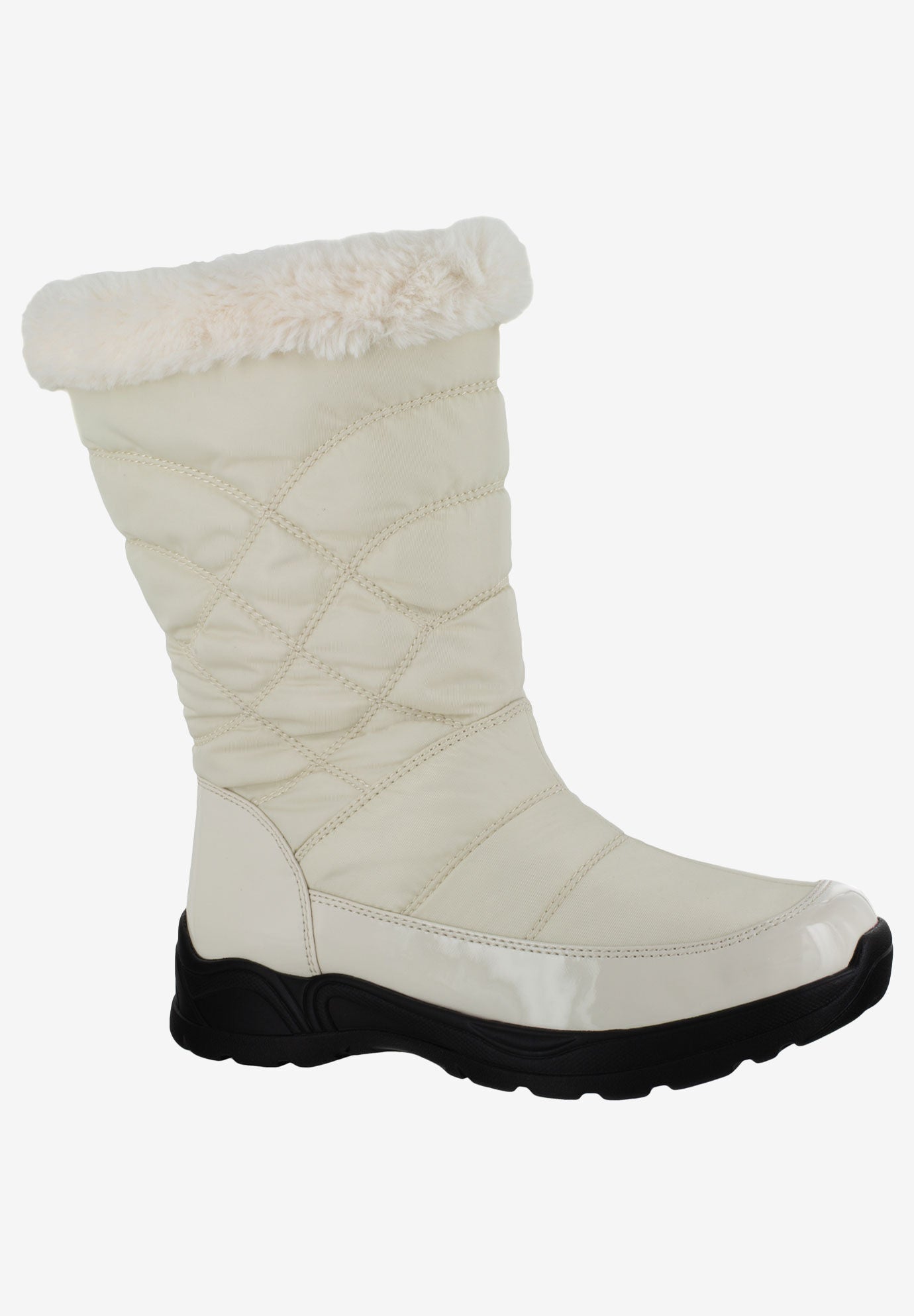 Waterproof Cuddle Easy Dry Boot with Faux Fur Trim, Winter White ...