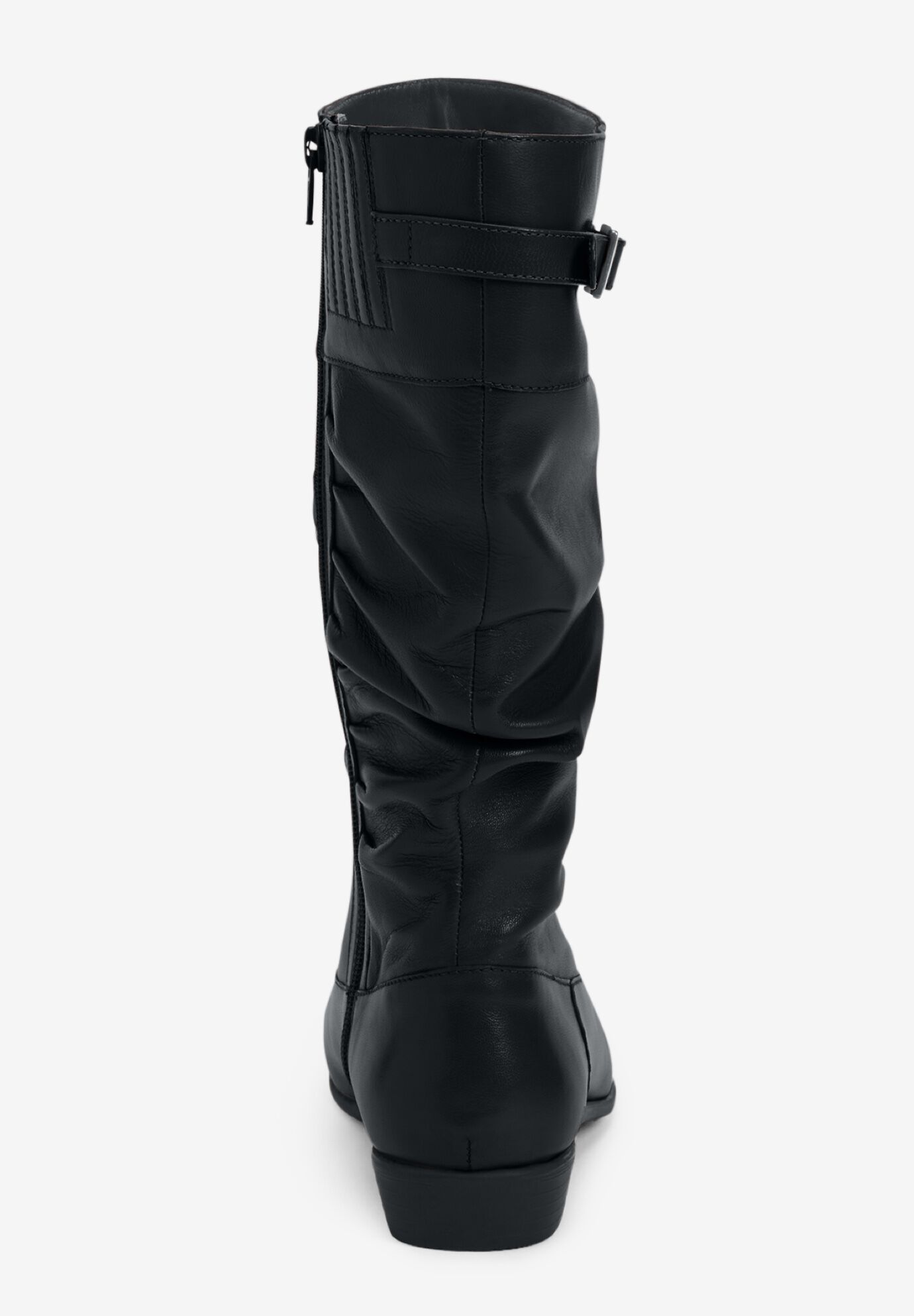 Monica Leather Wide Calf Tall Boot, Black | Catherines