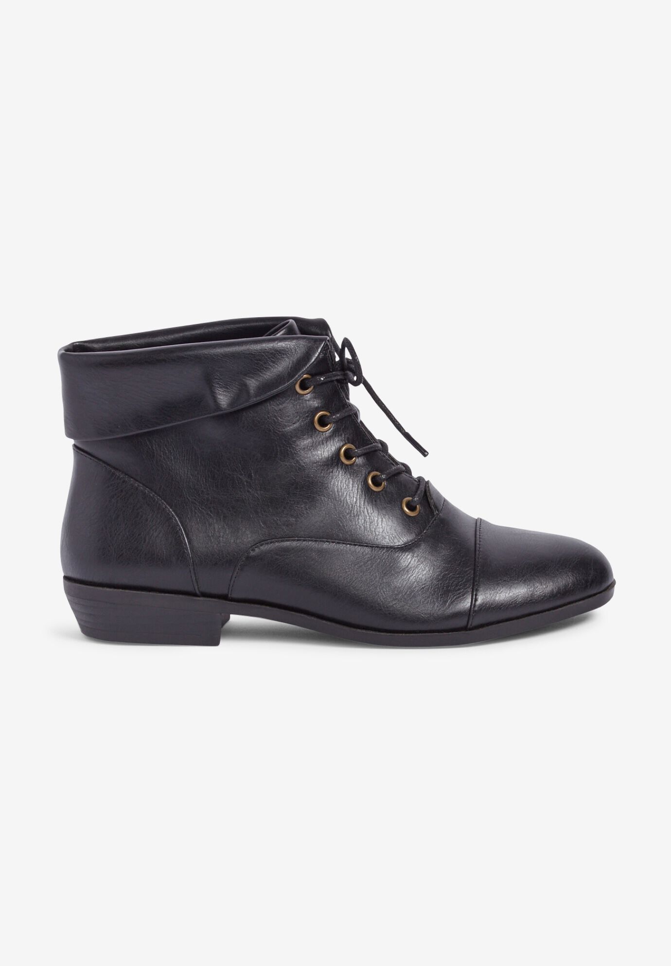 Darcy Bootie - Leather Adjustable Boot with Padded Insole, Black ...